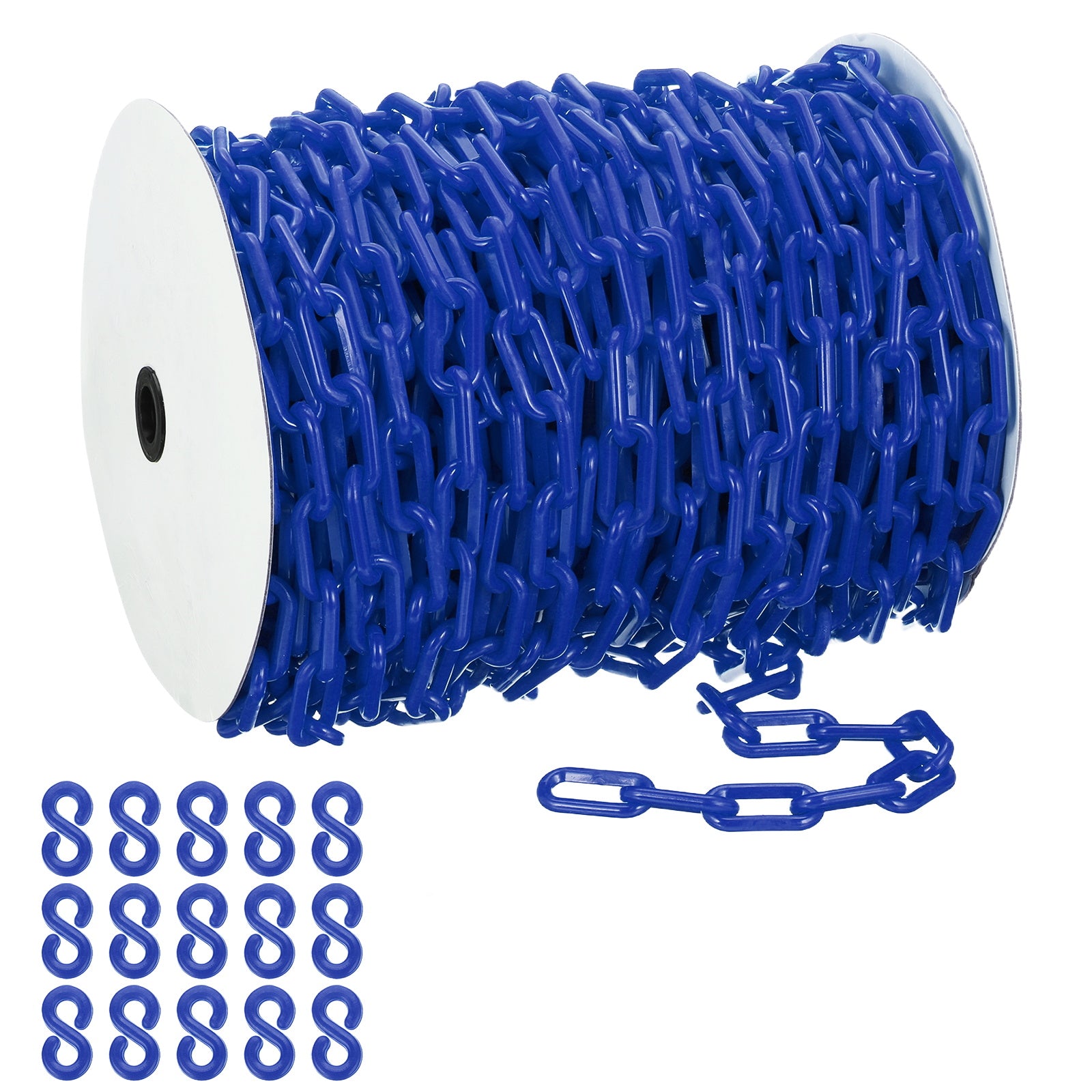 Blue Plastic Chain, 164 ft 8mm Safety Barrier Chain Large Plastic Chain ...