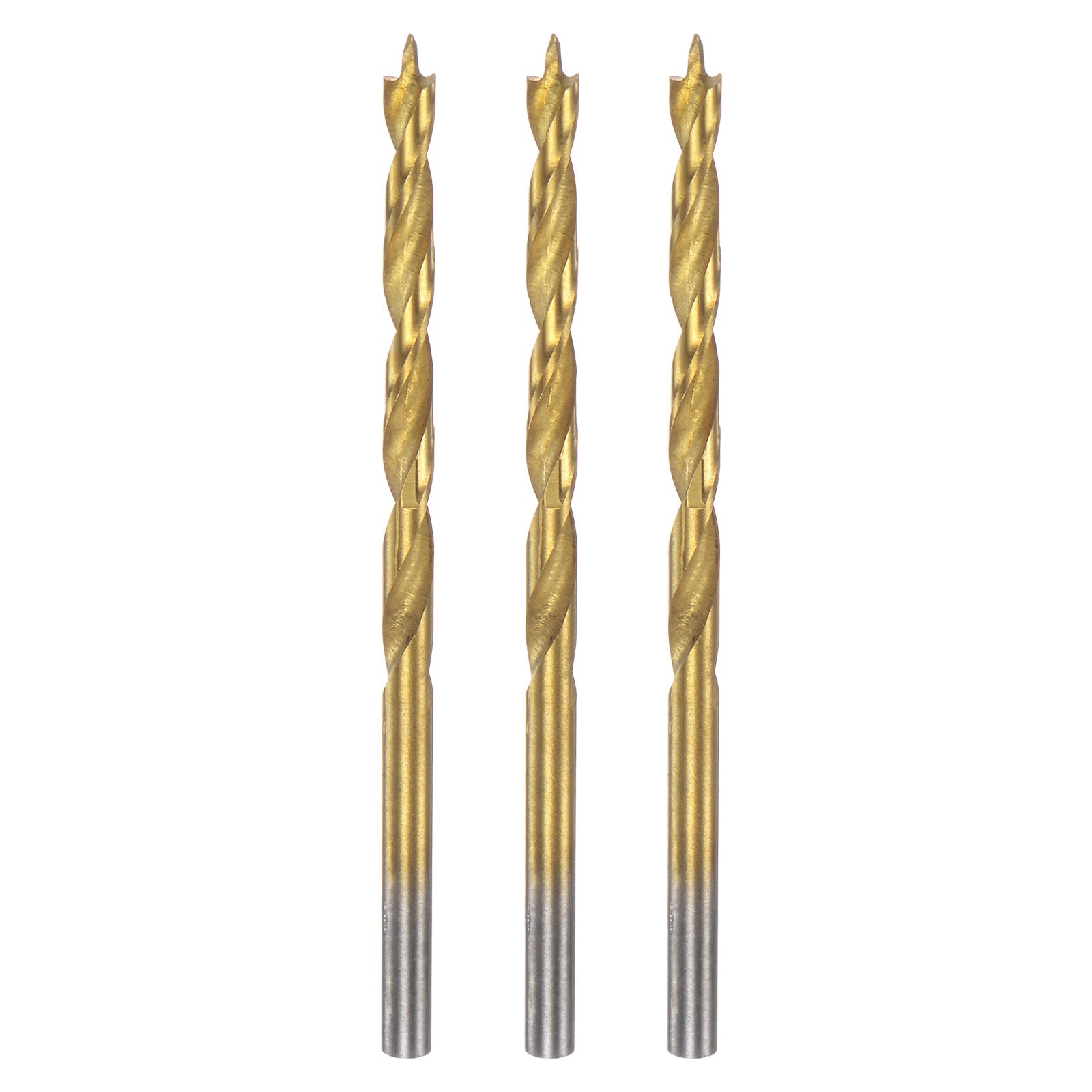 3pcs Brad Point Drill Bit 3mm(1/8") Dia HSS4241 Twist Drill Golden ...