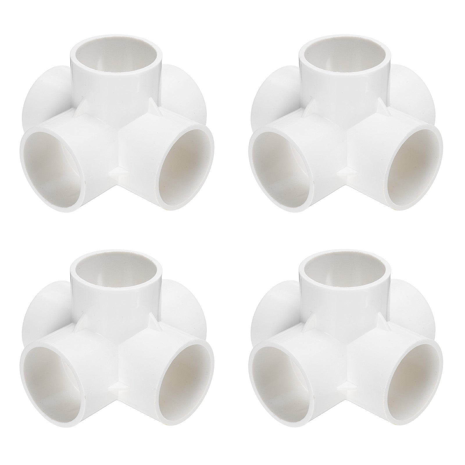 4pcs 5 Way PVC Pipe Fittings 1-1/2" Elbow Pipe Connector Build Grade 90 ...