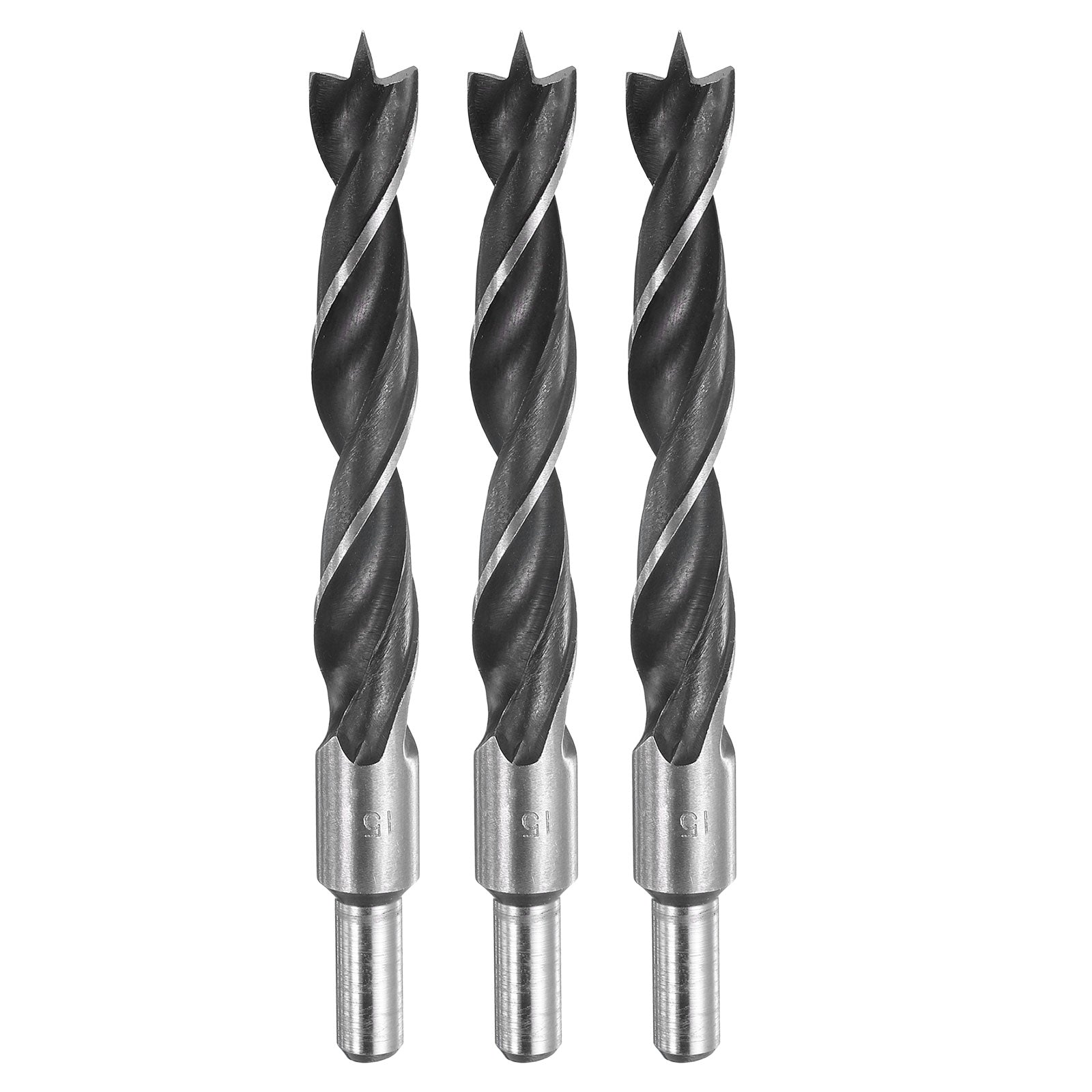 3pcs Brad Point Drill Bits 15mm(19/32") Dia Straight Round Shank Drill ...