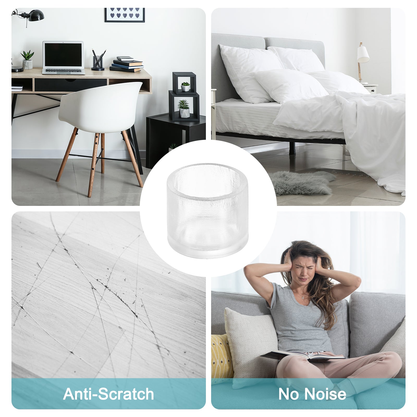 Uxcell 36Pcs Chair Leg Caps, 16mm (5/8 Inch) PVC Non-Slip Chair Leg ...