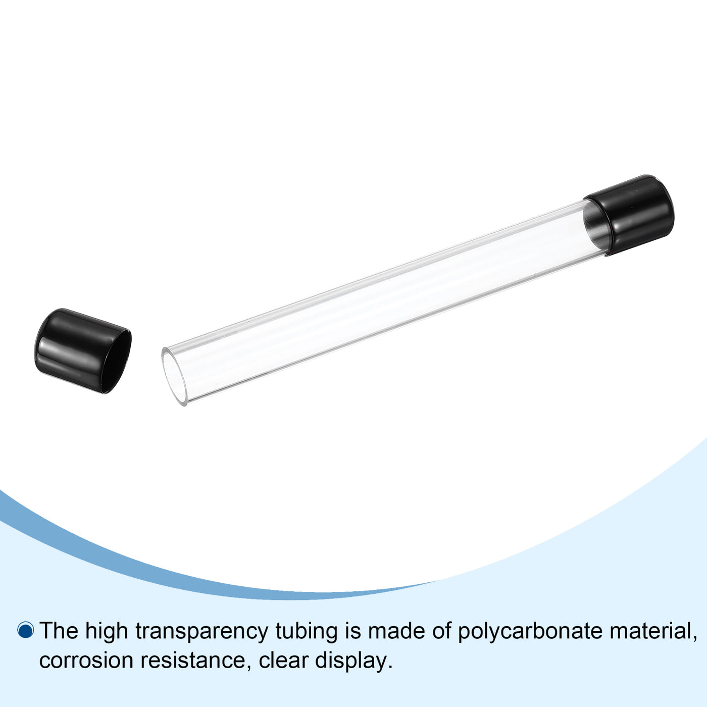 Clear Storage Tube 18x22mm Small Plastic Round Tubing with Caps Rigid ...