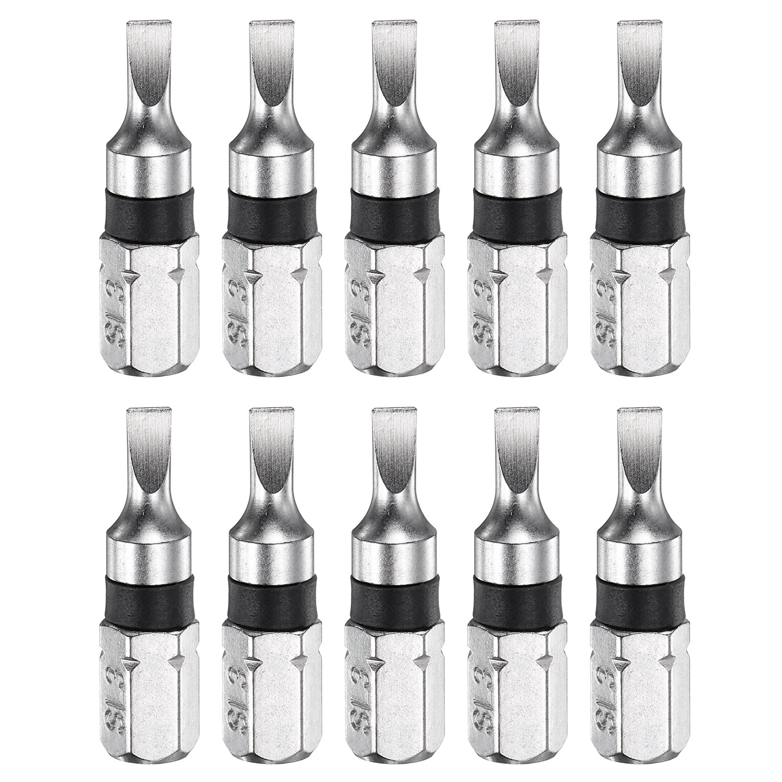 10pcs SL3 Magnetic Slotted Screwdriver Bits 1/4" Hex Shank 1" Length S2 ...
