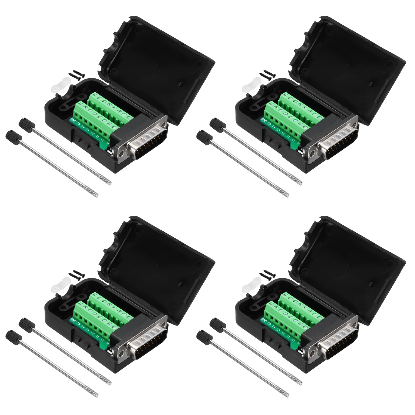 VGA Connector 15-pin 2-Row Male Solderless Serial Port Terminal ...