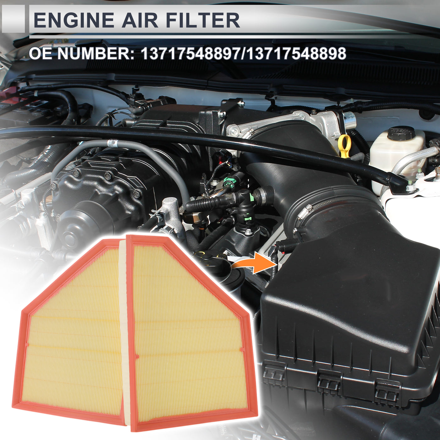 Car Engine Air Filter No.13717548897 for BMW X5 4.8i 4.8L 2007 2008 ...