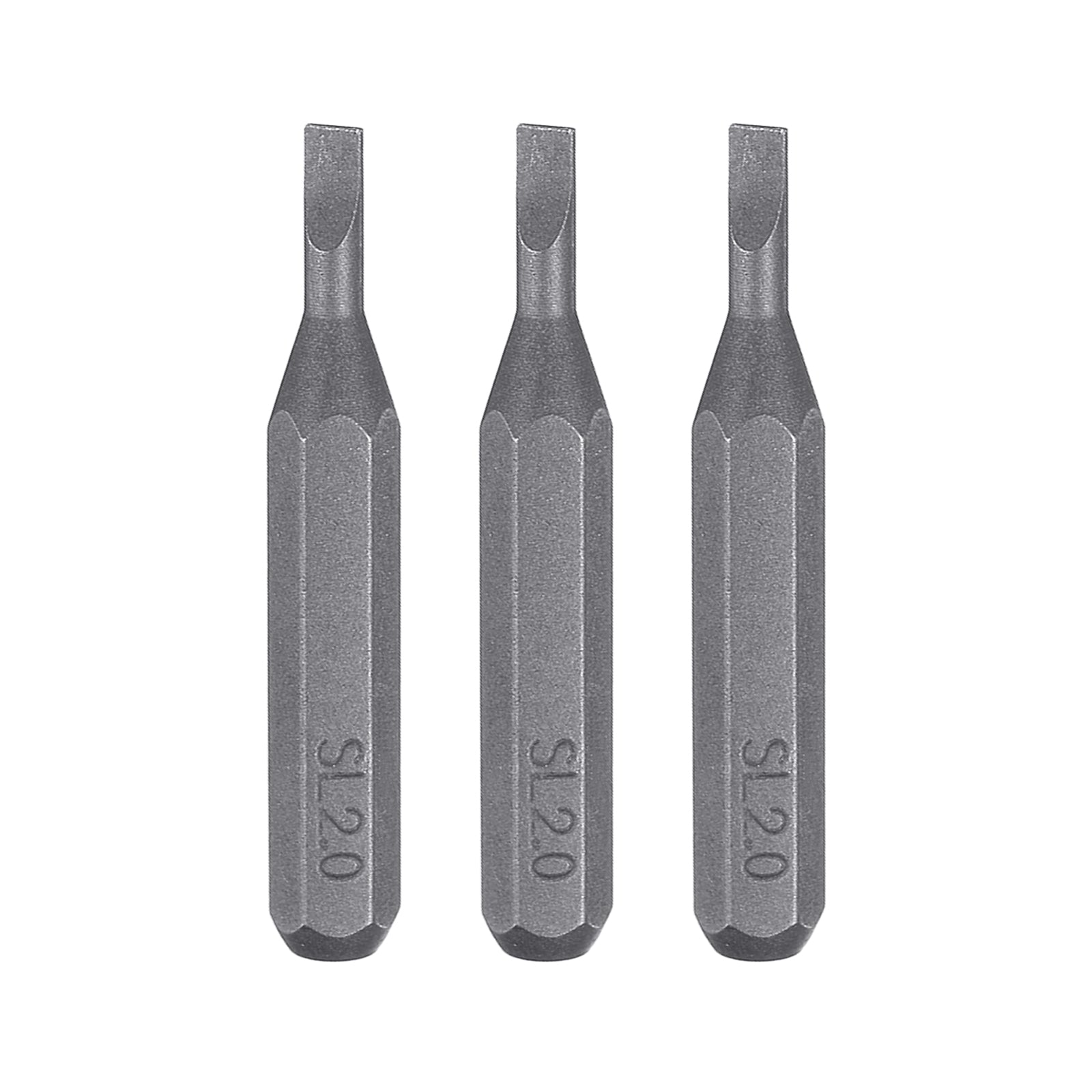 3pcs SL2.0 Slotted Screwdriver Bit 5/32" Hex Shank 28mm Length S2 Steel ...