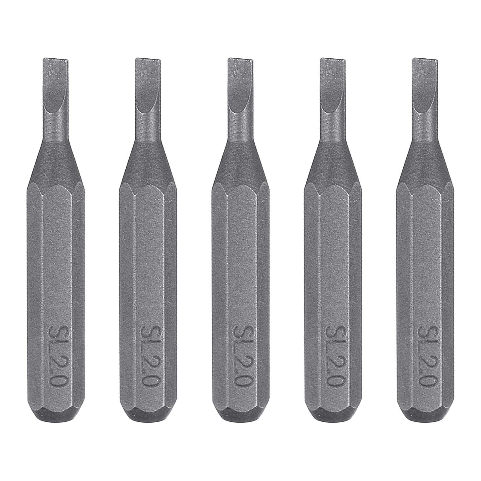 5pcs SL2.0 Slotted Screwdriver Bit 5/32" Hex Shank 28mm Length S2 Steel ...