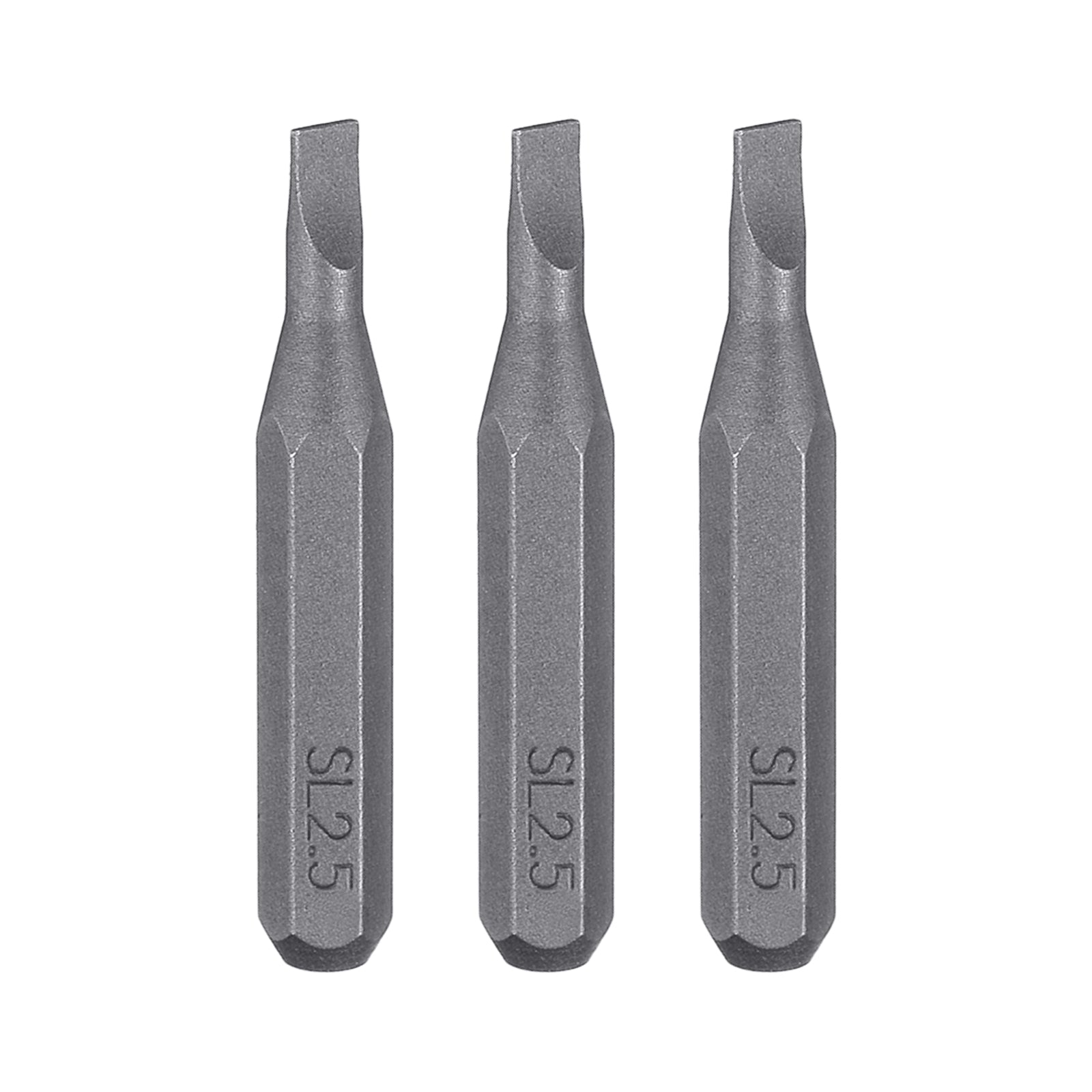3pcs SL2.5 Slotted Screwdriver Bit 5/32" Hex Shank 28mm Length S2 Steel ...