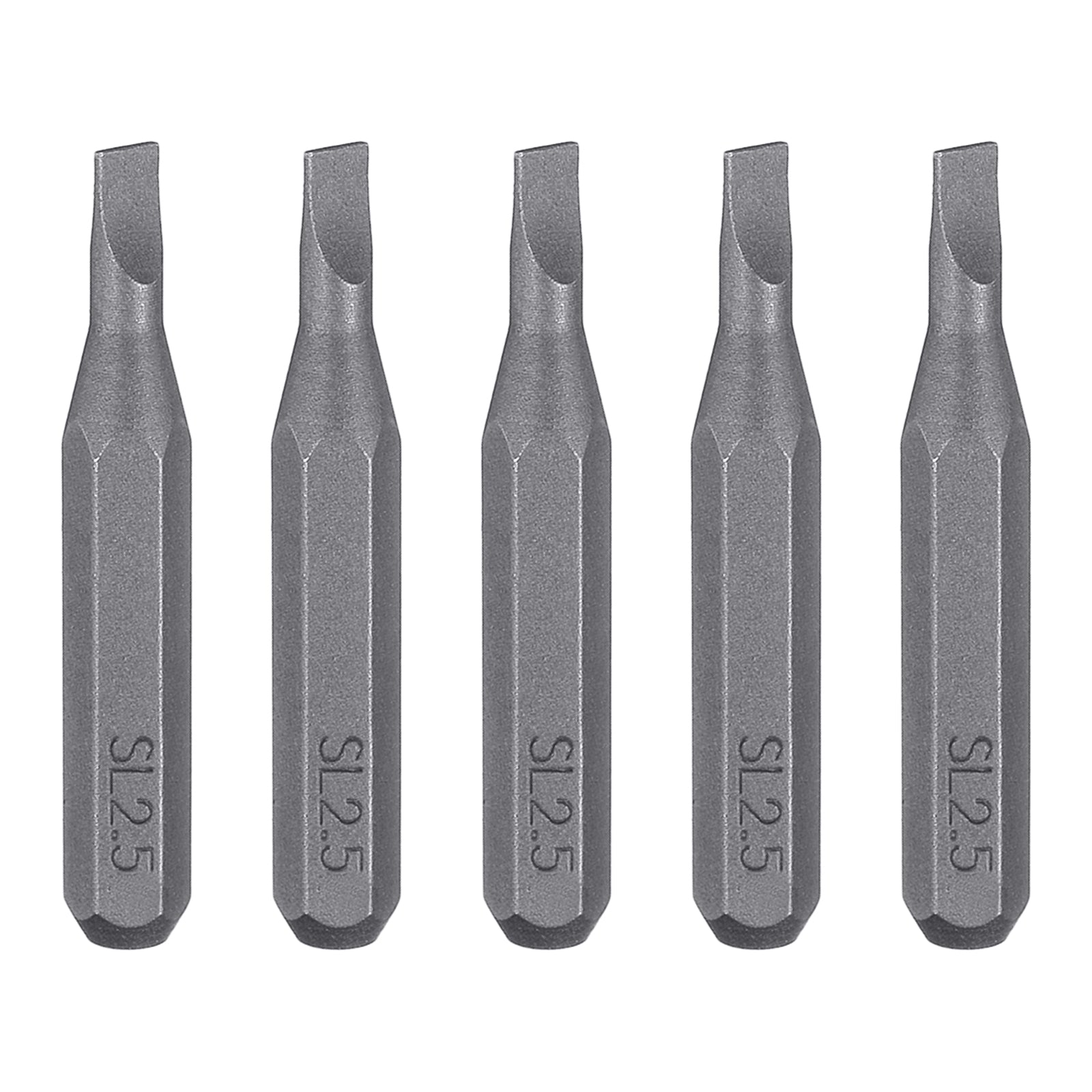 5pcs SL2.5 Slotted Screwdriver Bit 5/32" Hex Shank 28mm Length S2 Steel ...