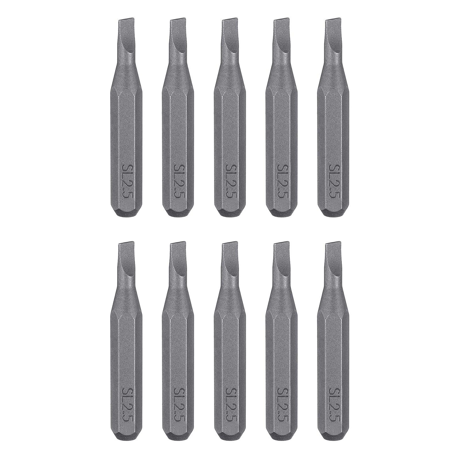 10pcs SL2.5 Slotted Screwdriver Bit 5/32" Hex Shank 28mm Length S2 ...