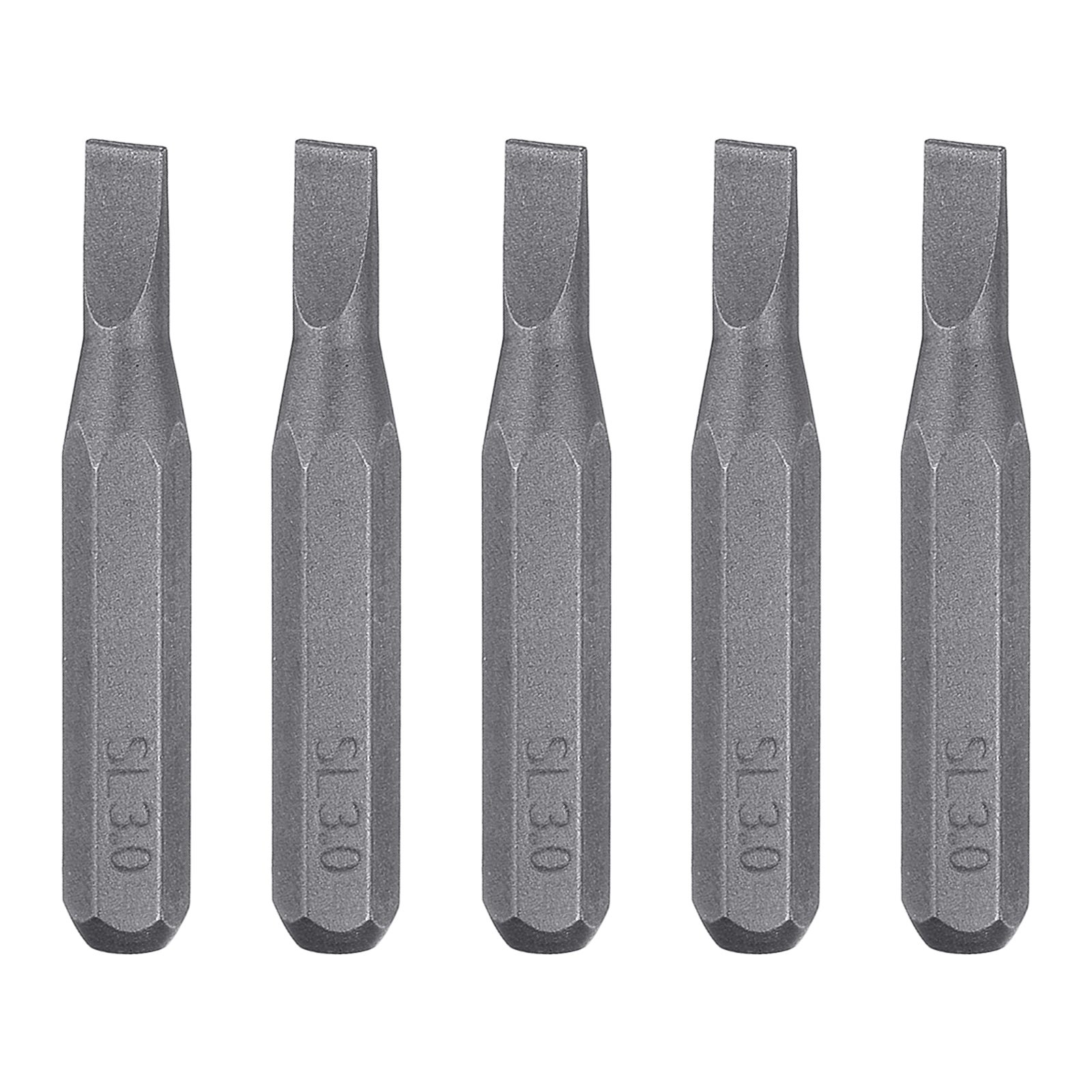 5pcs SL3.0 Slotted Screwdriver Bit 5/32" Hex Shank 28mm Length S2 Steel ...