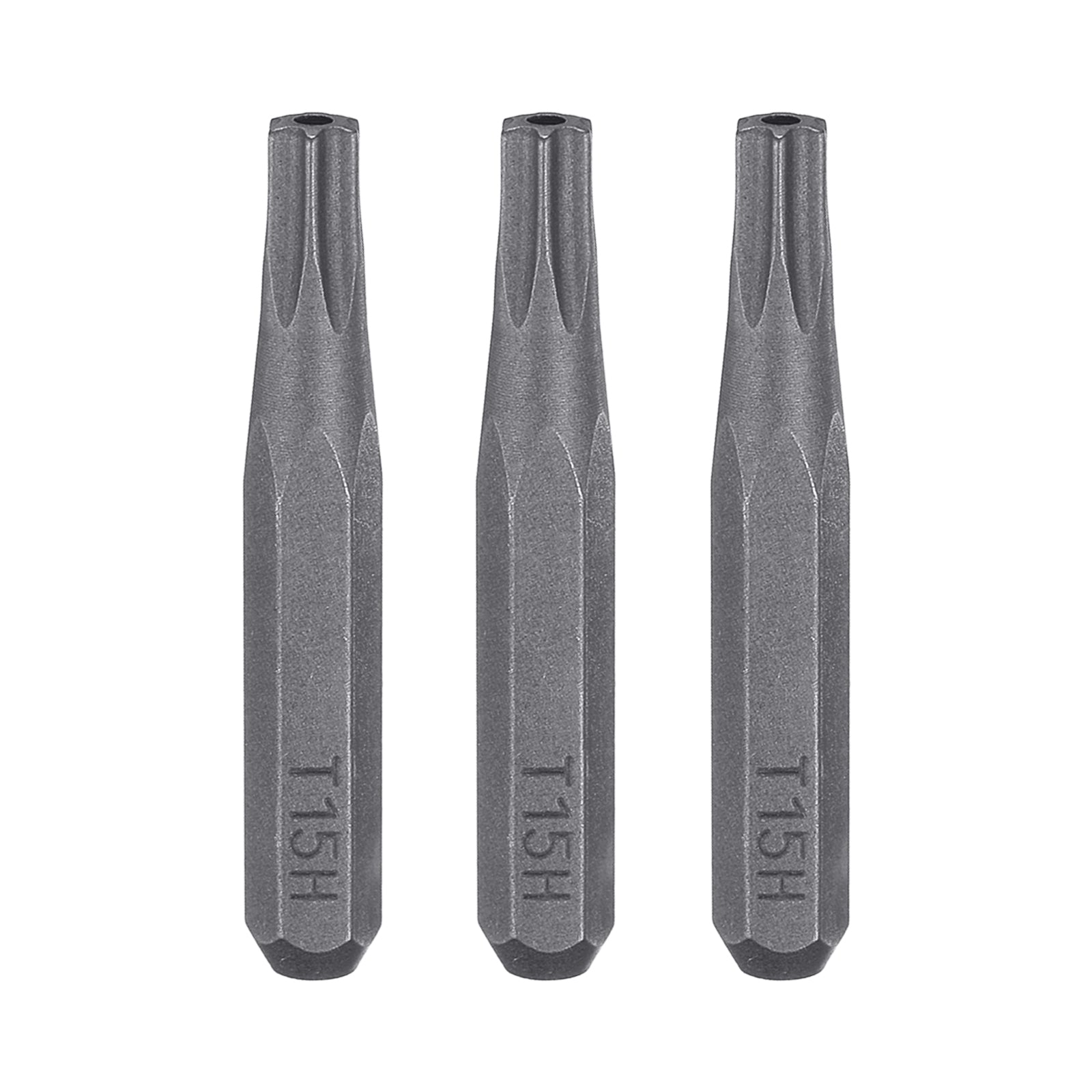 3pcs T15H Torx Screwdriver Bit 5/32" Hex Shank 28mm Length S2 Steel ...