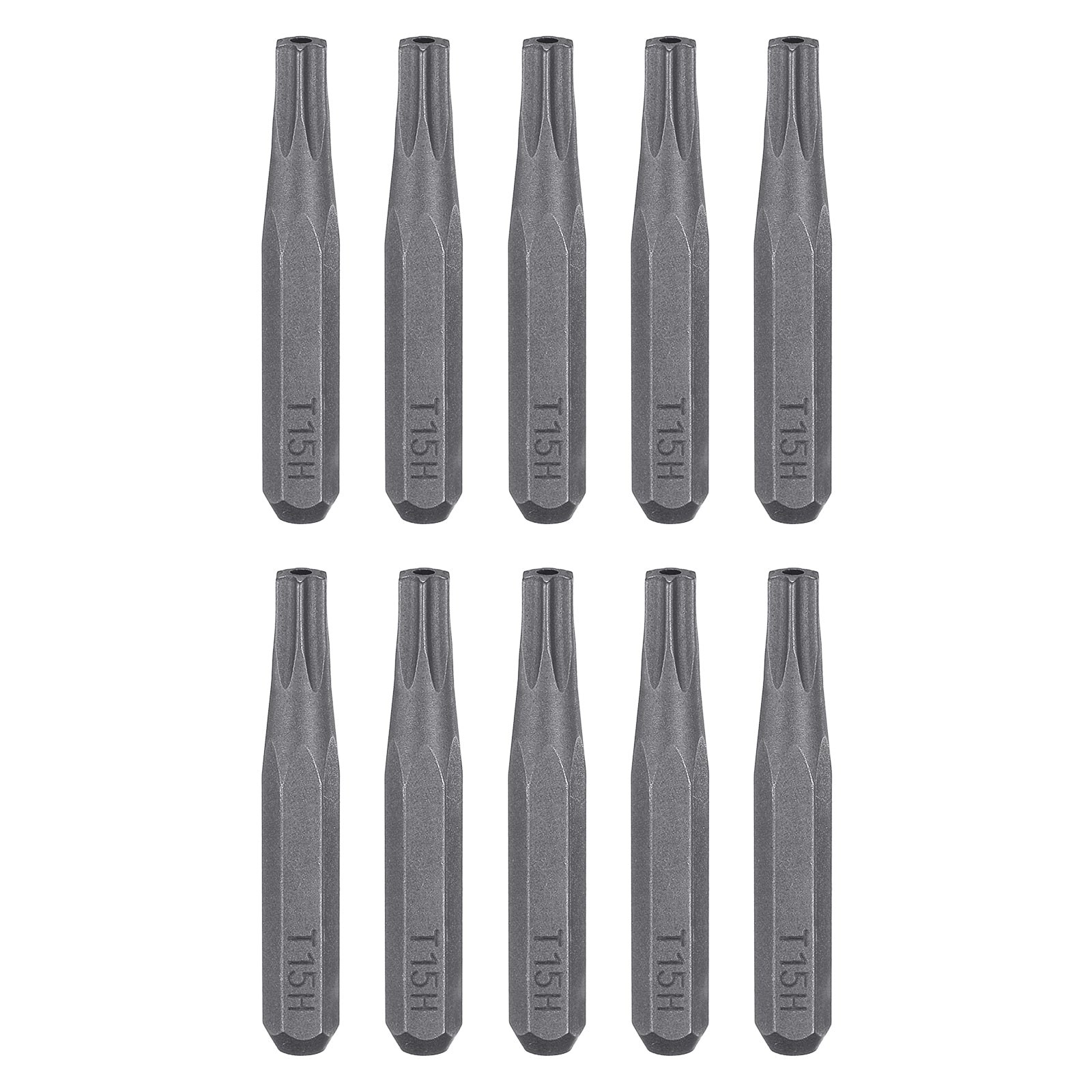 10pcs T15H Torx Screwdriver Bit 5/32" Hex Shank 28mm Length S2 Steel ...