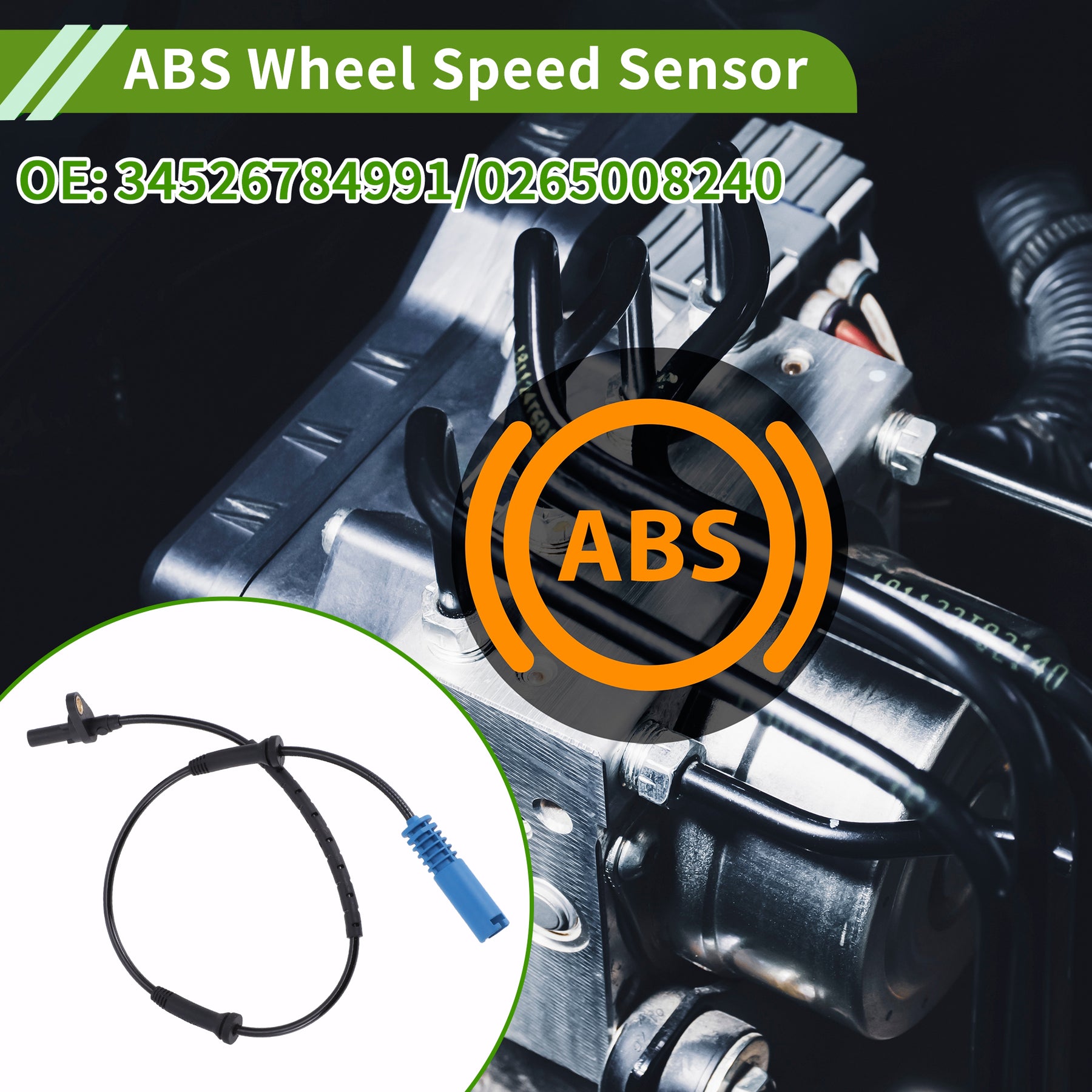 No.34526784991 ABS Wheel Speed Sensor for BMW E84 Series X1 2013-2015 ...