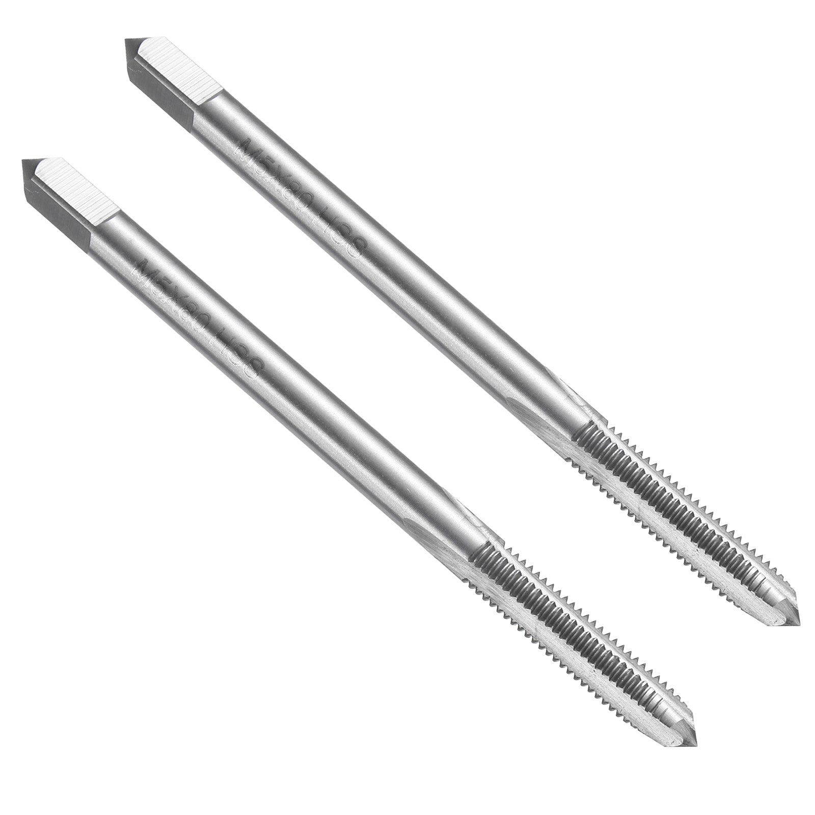 Uxcell 2pcs Straight Flute Thread Tap M5 x 0.8 80mm Extra Long Metric ...