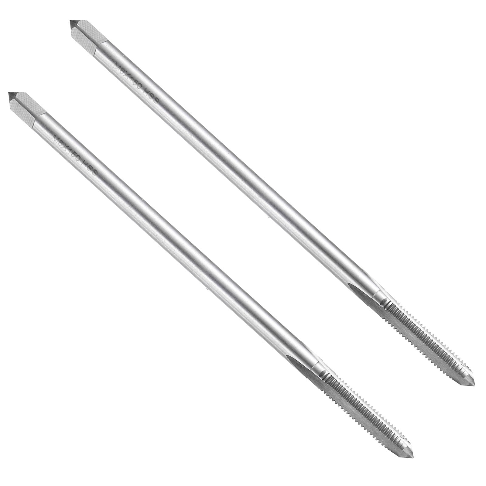 Uxcell 2pcs Straight Flute Thread Taps, M6 x 1 H2 150mm Extra Long ...