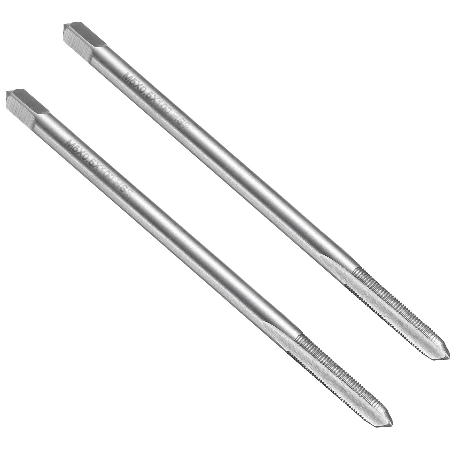 Uxcell 2pcs Straight Flute Thread Tap M5 x 0.5 100mm Extra Long Metric ...