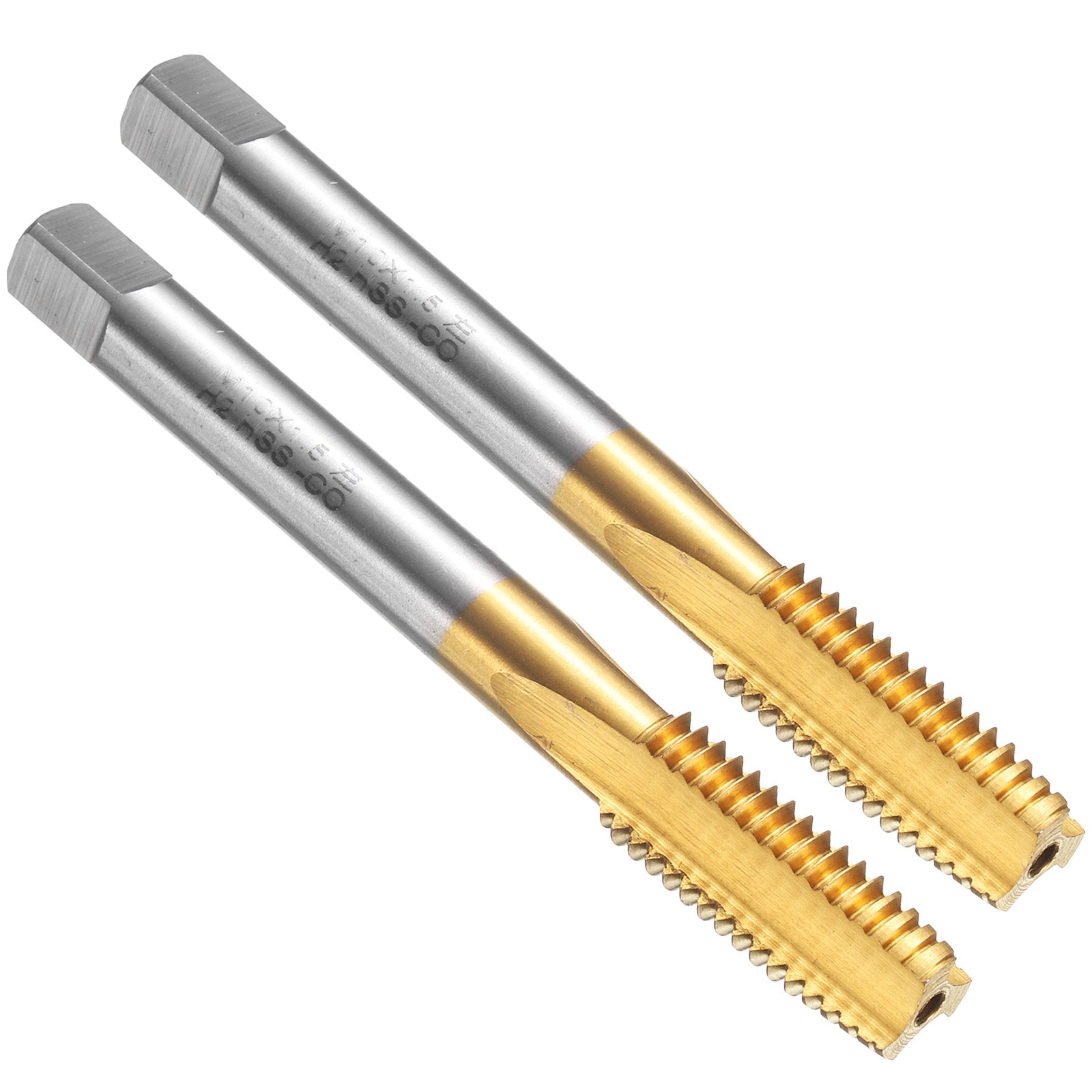 Uxcell 2pcs Straight Flute Thread Tap, M10 x 1.5 Left Hand Metric ...