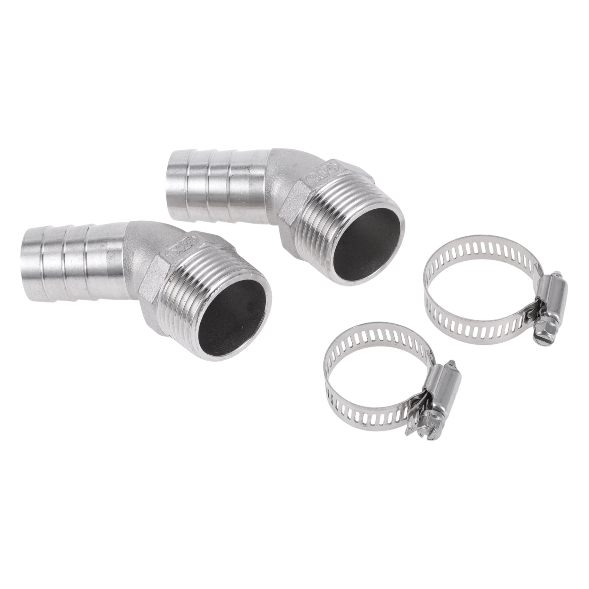 Hose Barb Fittings 63/64" OD 1" BSPT 45 Degree Elbow Barb Joint with 2 ...