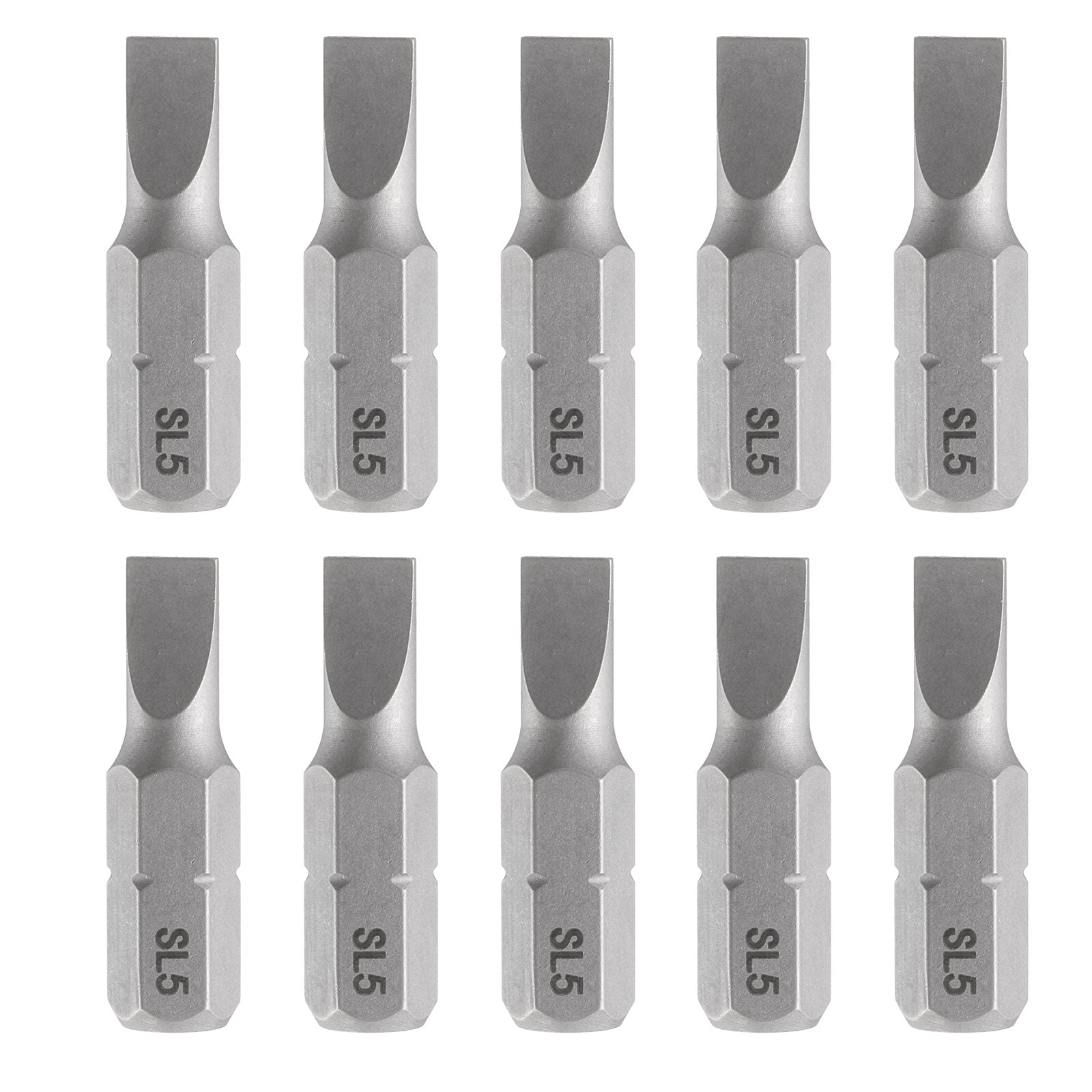 10pcs SL5 Slotted Screwdriver Bit 1/4" Hex Shank 25mm/1" Length ...