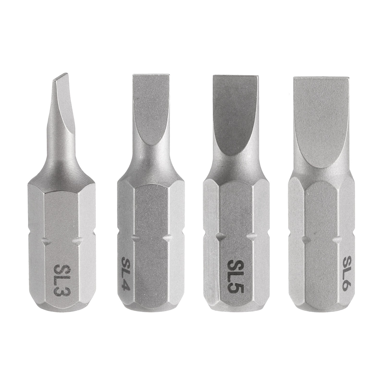 4pcs SL3/SL4/SL5/SL6 Slotted Screwdriver Bit 1/4" Hex Shank 25mm/1 ...