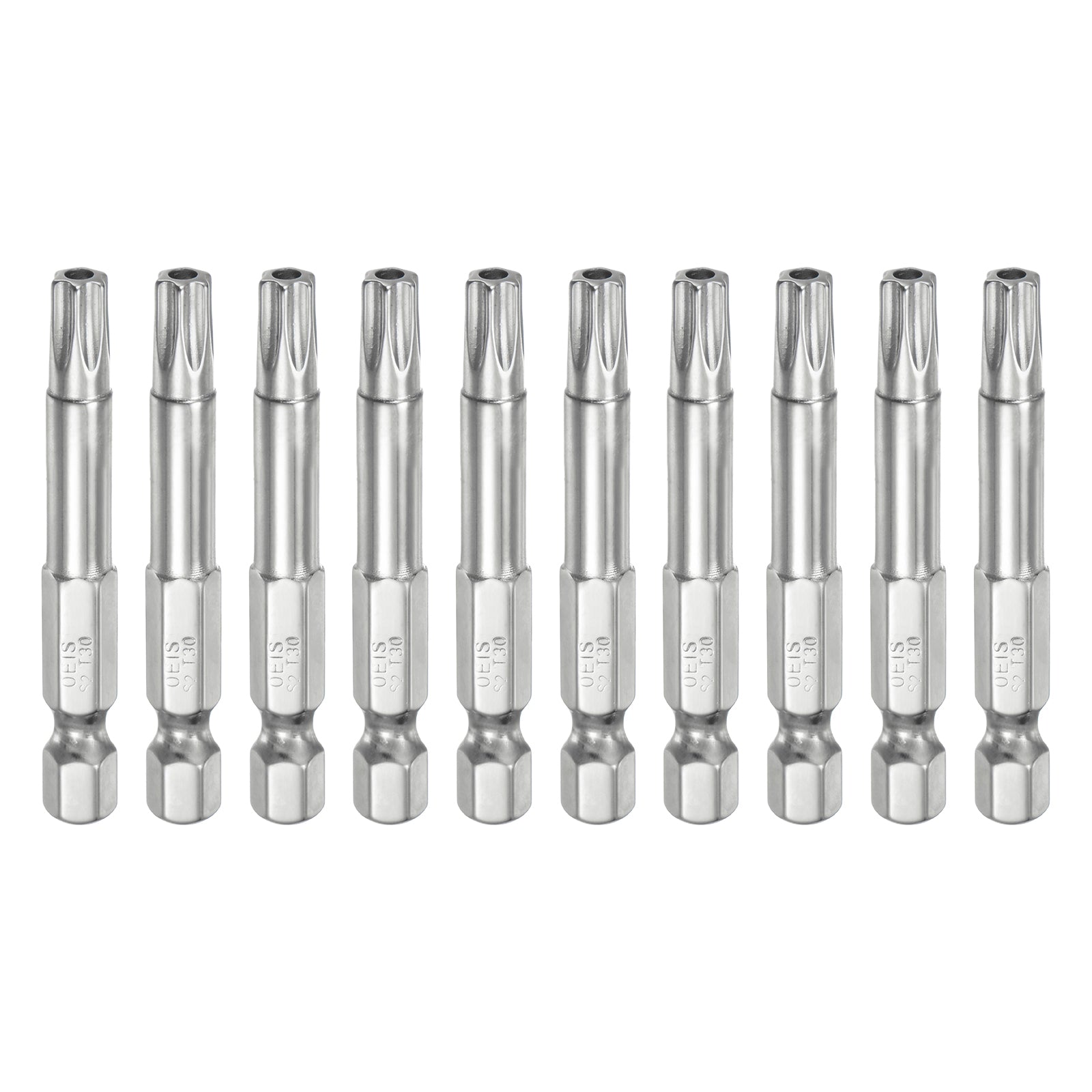 10pcs T30 Security Torx Bit 1/4" Hex Shank 2" Long Tamper Resistant ...