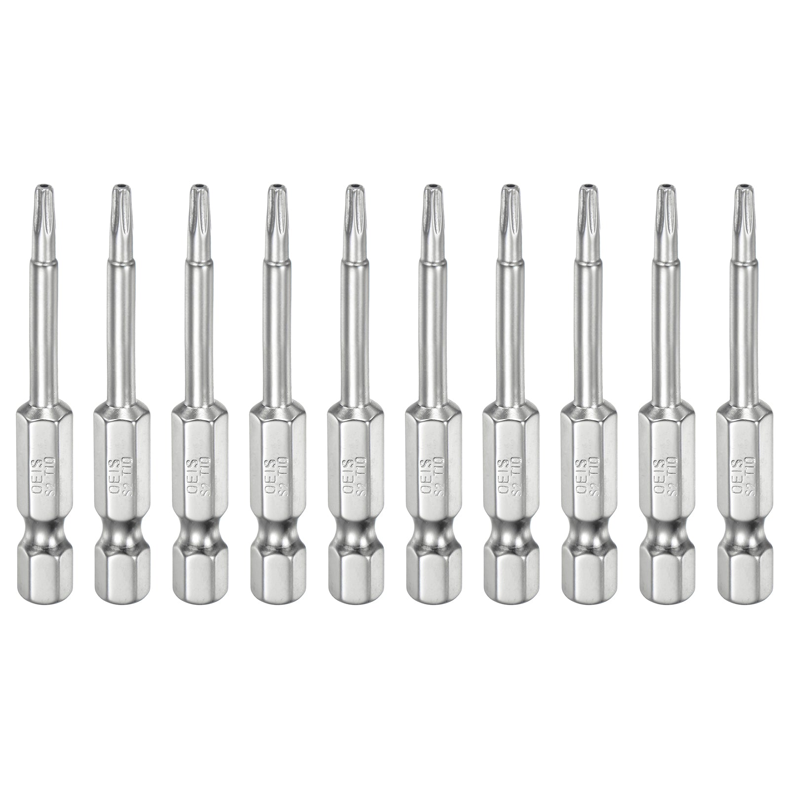 10pcs T10 Security Torx Bit 1/4" Hex Shank 2" Long Tamper Resistant ...