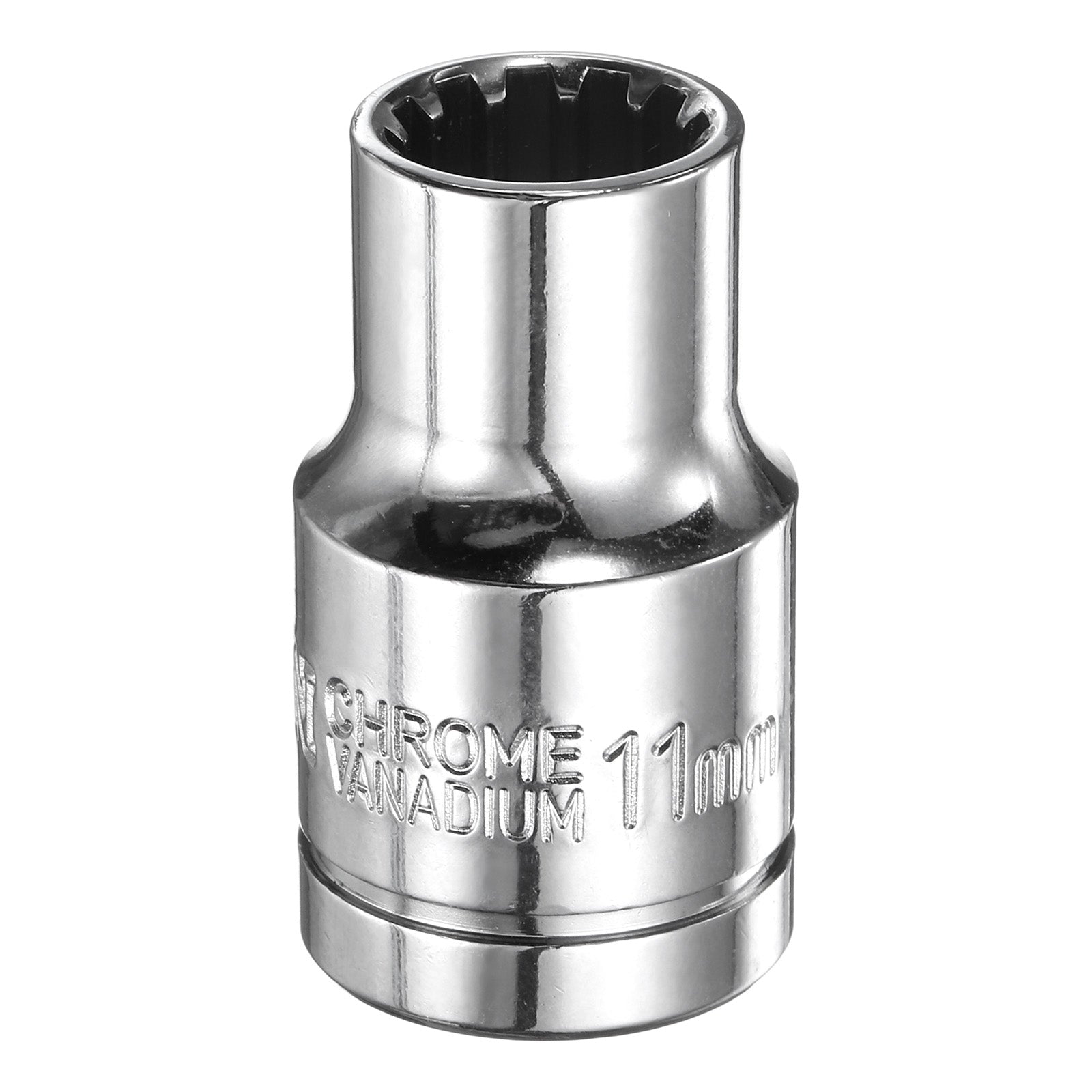 12 Point Socket 1/2" Drive by 11mm Metric CR-V Steel Shallow Sockets ...