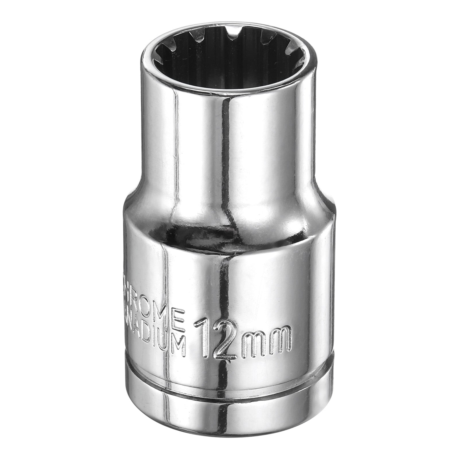 12 Point Socket 1/2" Drive by 12mm Metric CR-V Steel Shallow Sockets ...