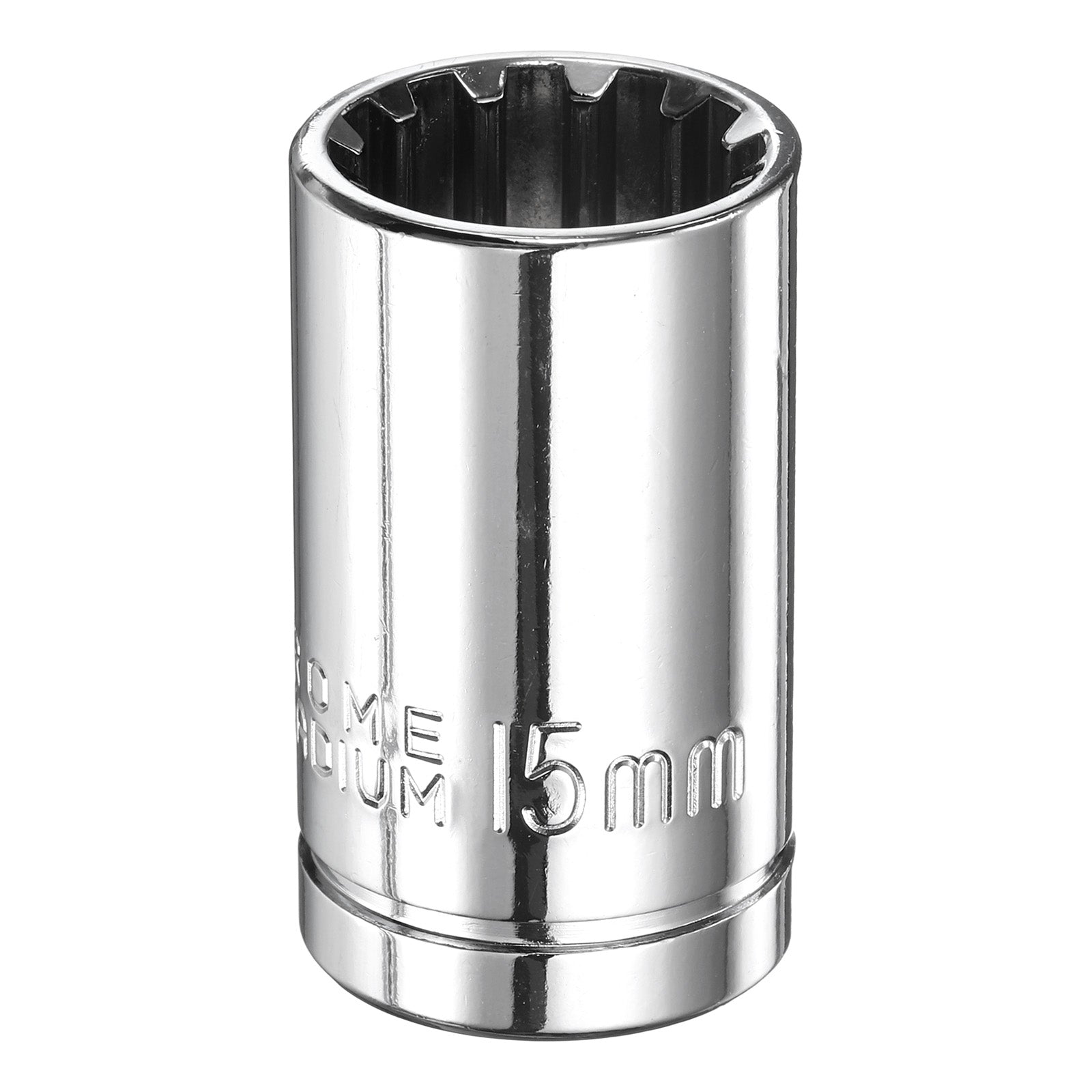 12 Point Socket 1/2" Drive by 15mm Metric CR-V Steel Shallow Sockets ...