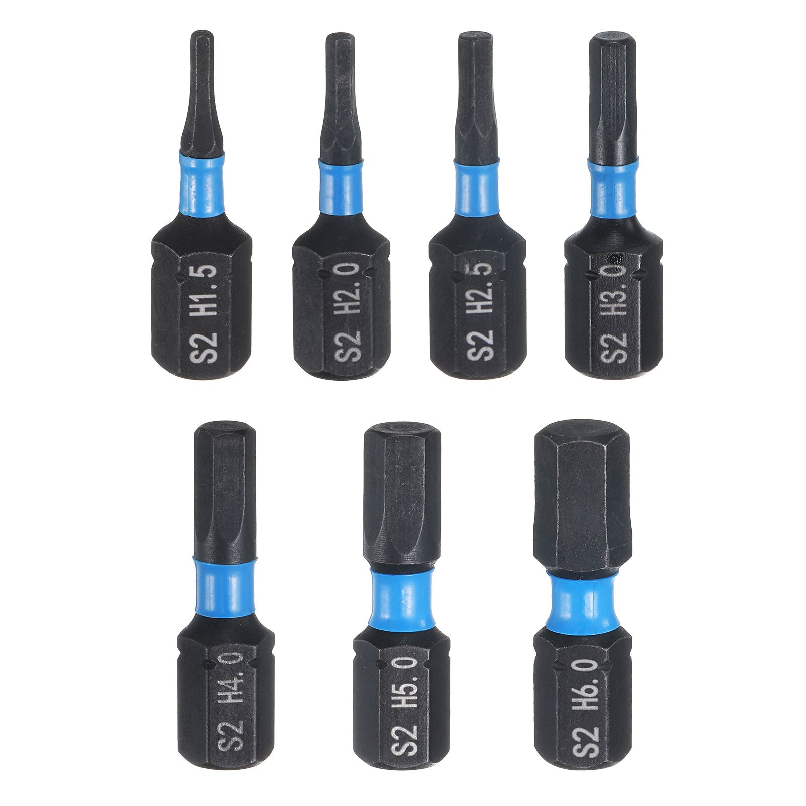 7pcs H1.5-H6.0 Magnetic Hex Screwdriver Bit 1/4" Hex Shank Industrial ...