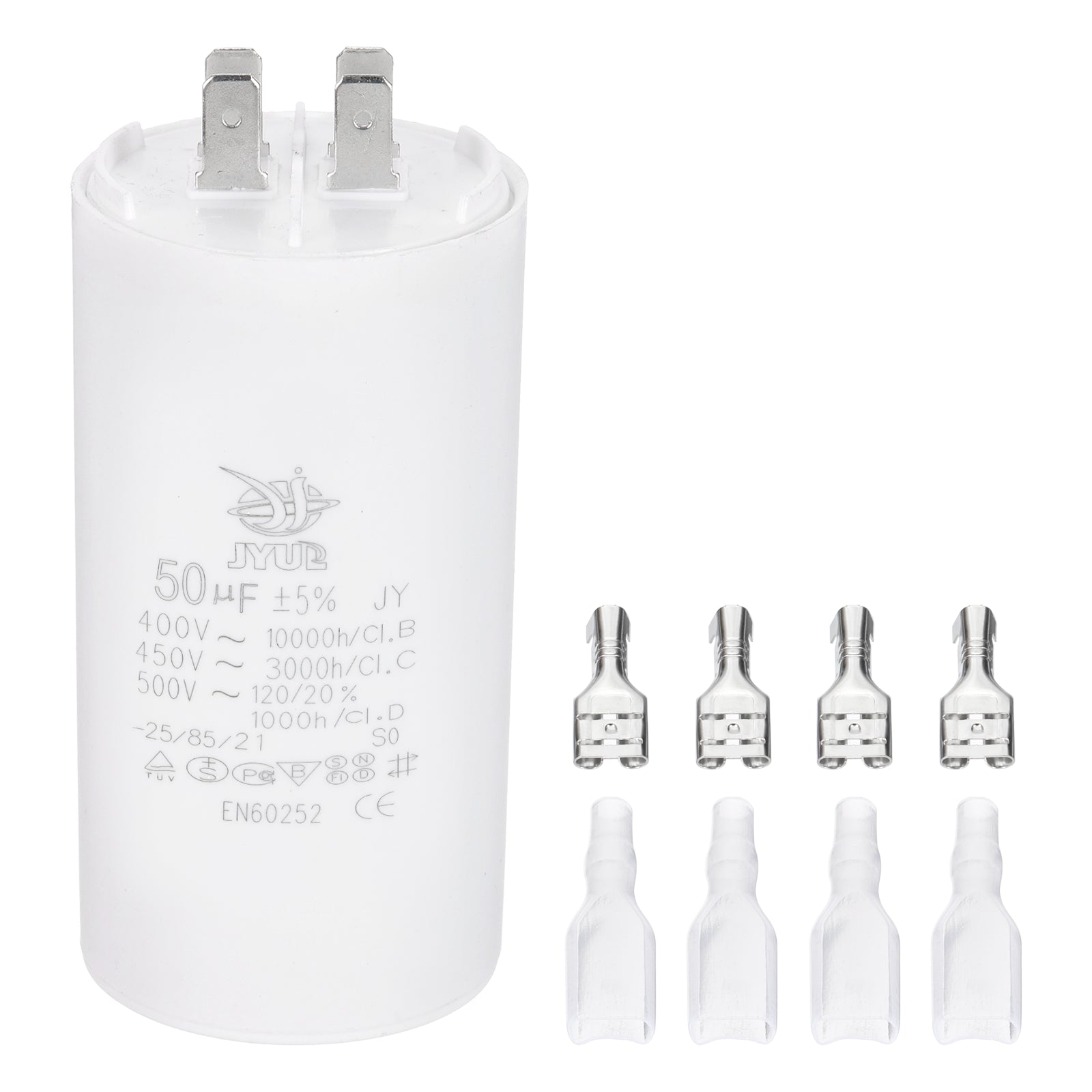 CBB60 50uF Run Capacitor,1 Pcs AC450V 4 Pin Double Insert with Sheath ...