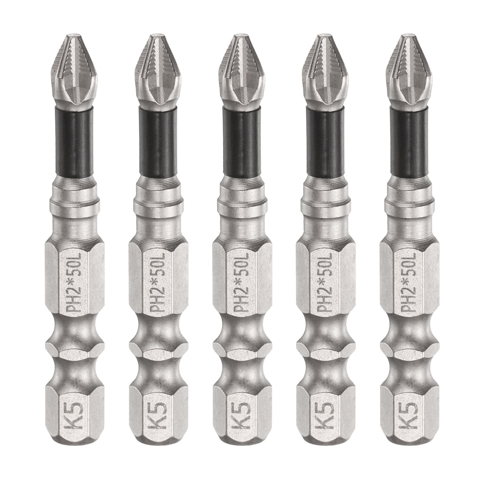 5pcs Impact Phillips Screwdriver Bit PH2 (#2) Anti Slip Tip 1/4" Hex ...