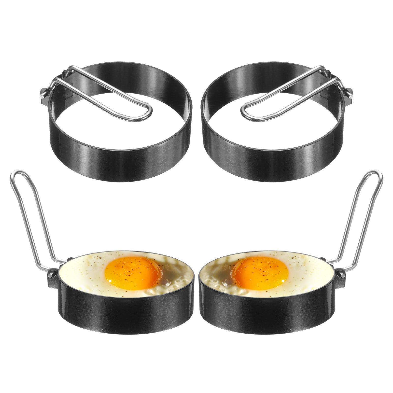 4Pcs Egg Rings 3" Stainless Steel Nonstick Pancake Cooking Ring for ...