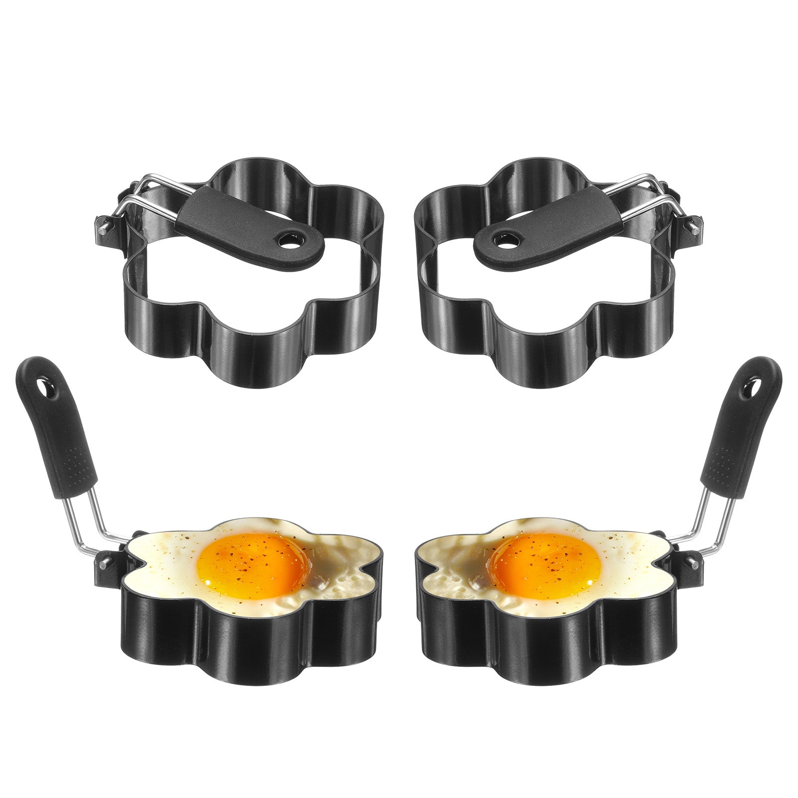 4Pcs Flower Egg Rings Stainless Steel Nonstick Pancake Cooking Ring ...
