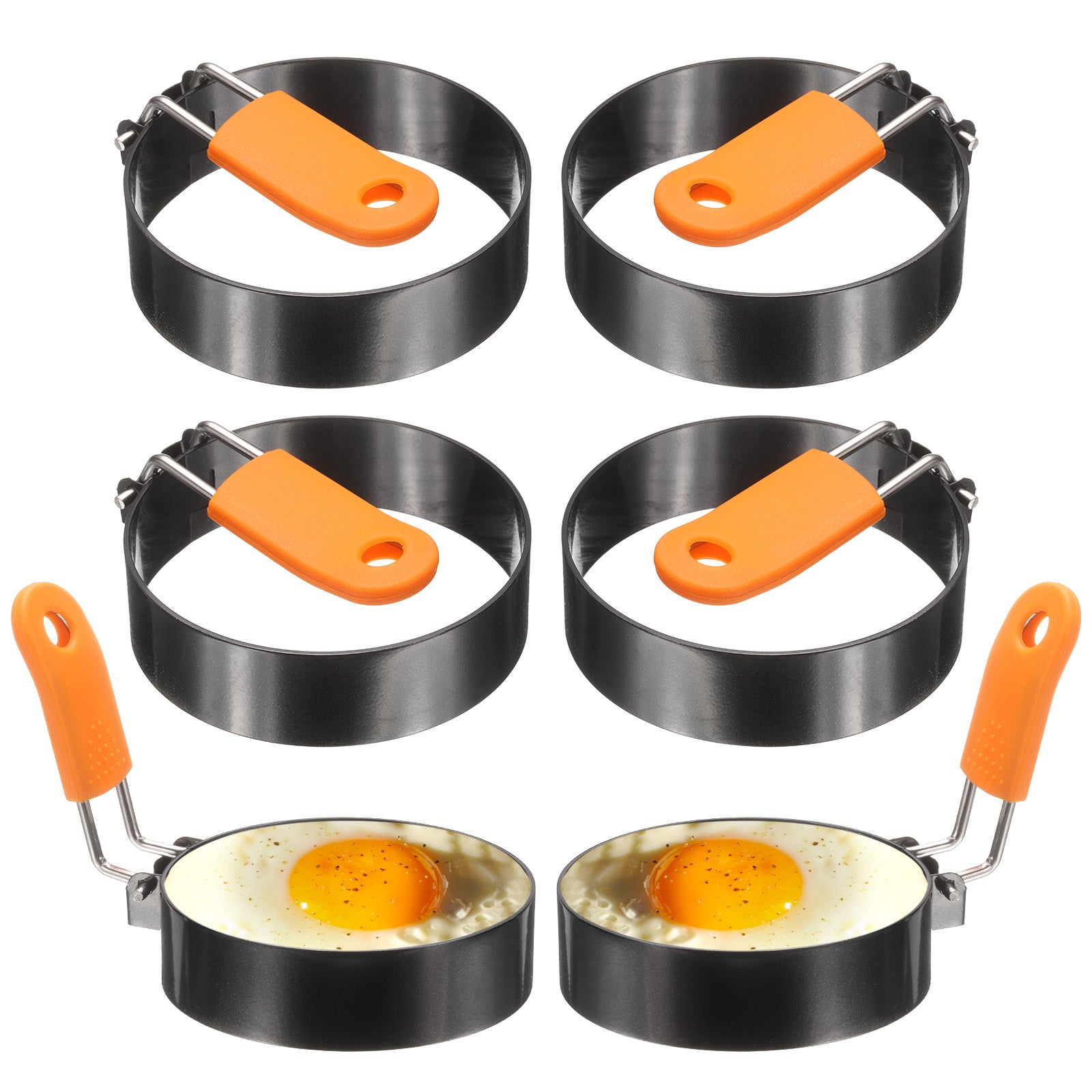 6Pcs Egg Rings 3" Stainless Steel Nonstick Pancake Cooking Ring with ...