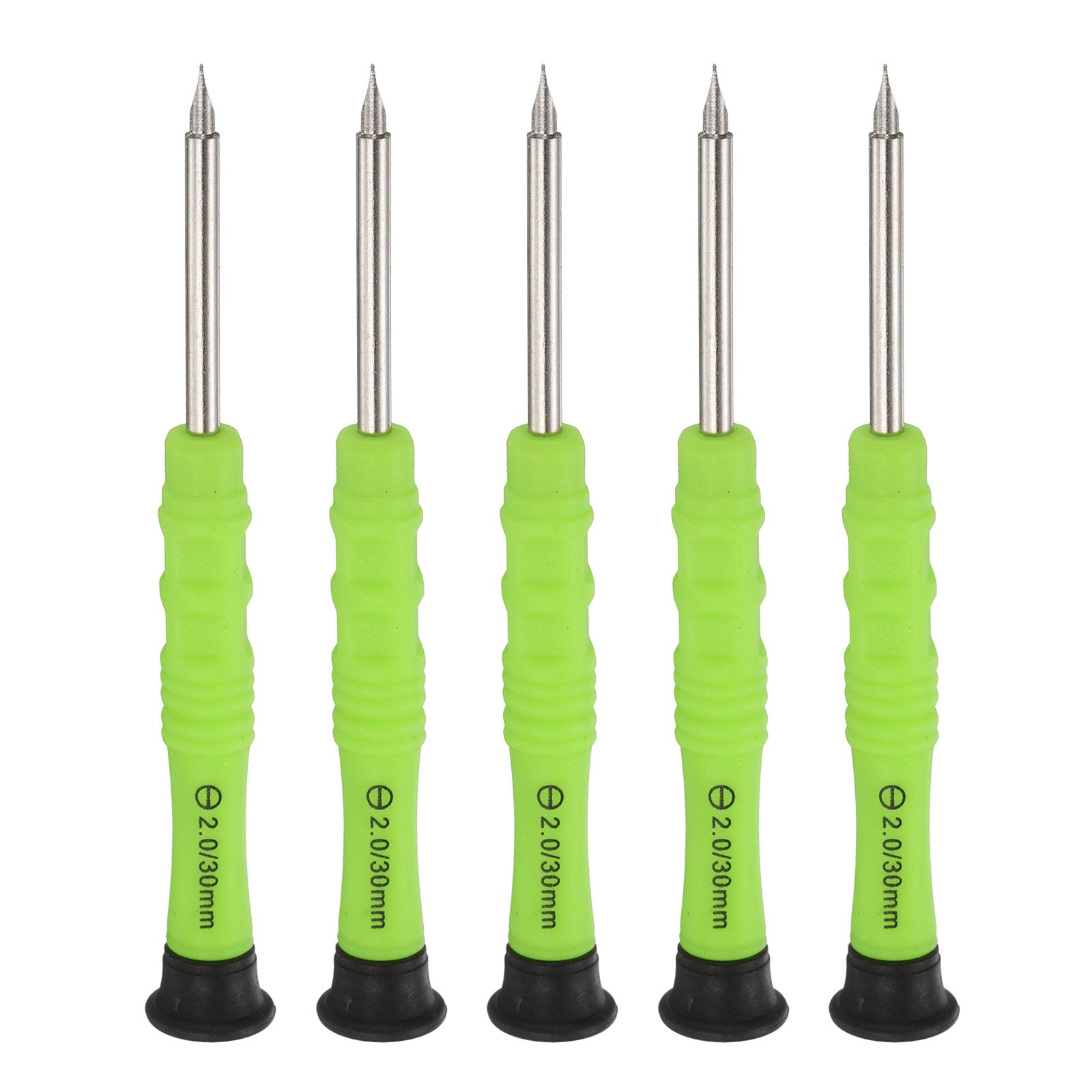5pcs SL2.0 Mini Slotted Screwdriver 3mm Shank Flat Head, Yellow Green ...