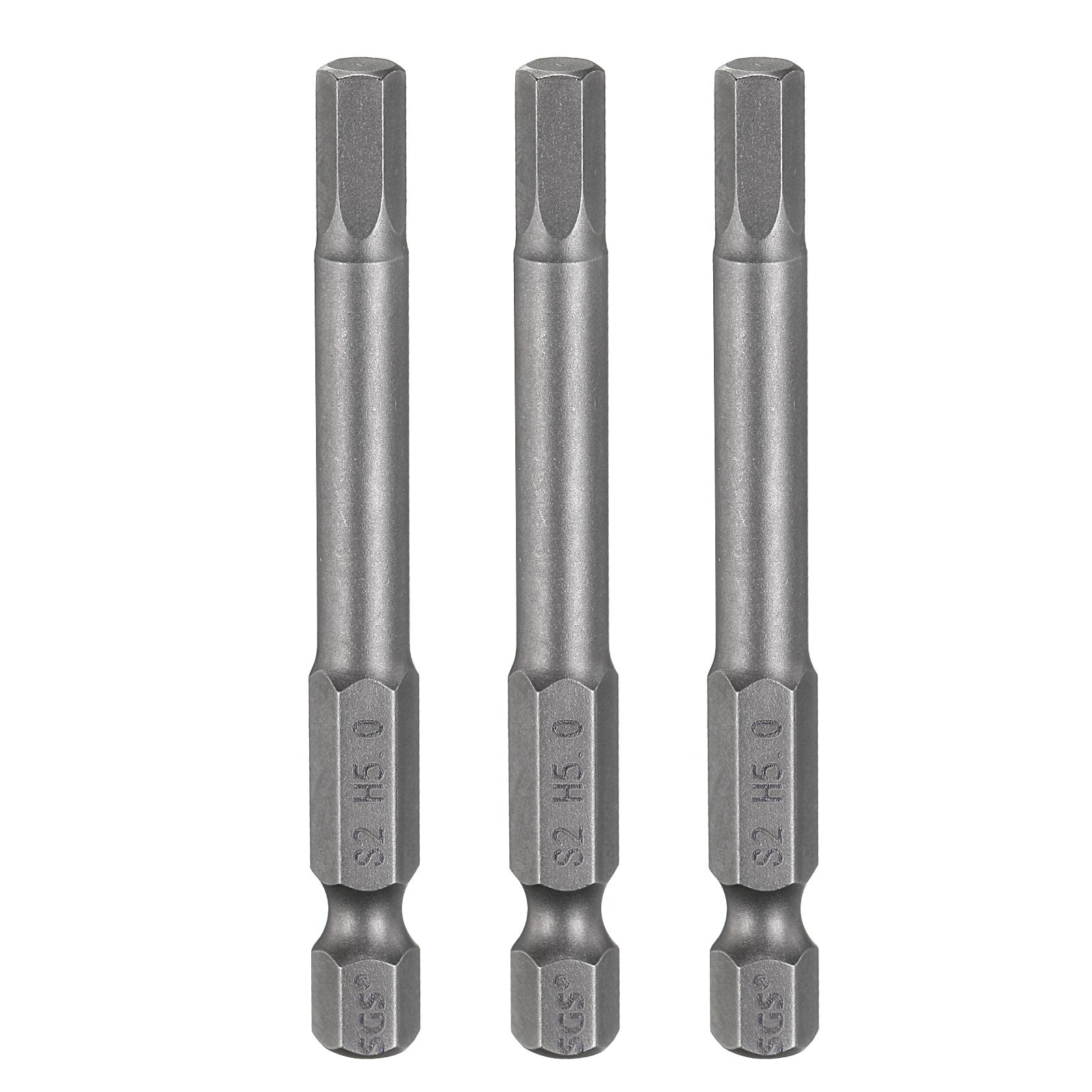 3pcs H5.0 Hex Head Drill Bit Wrench 5mm Flat Tip 1/4" Shank 65mm Long ...