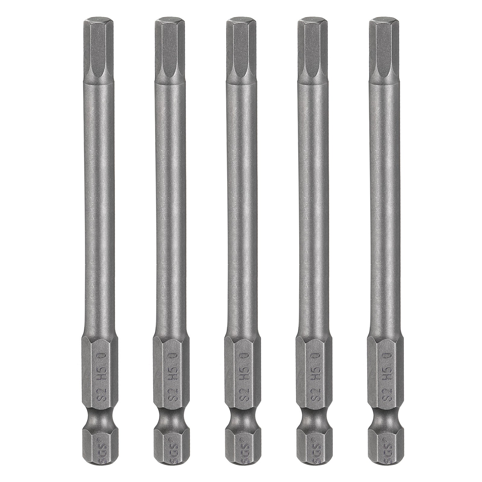 5pcs H5.0 Hex Head Drill Bit Wrench 5mm Flat Tip 1/4" Shank 100mm Long ...