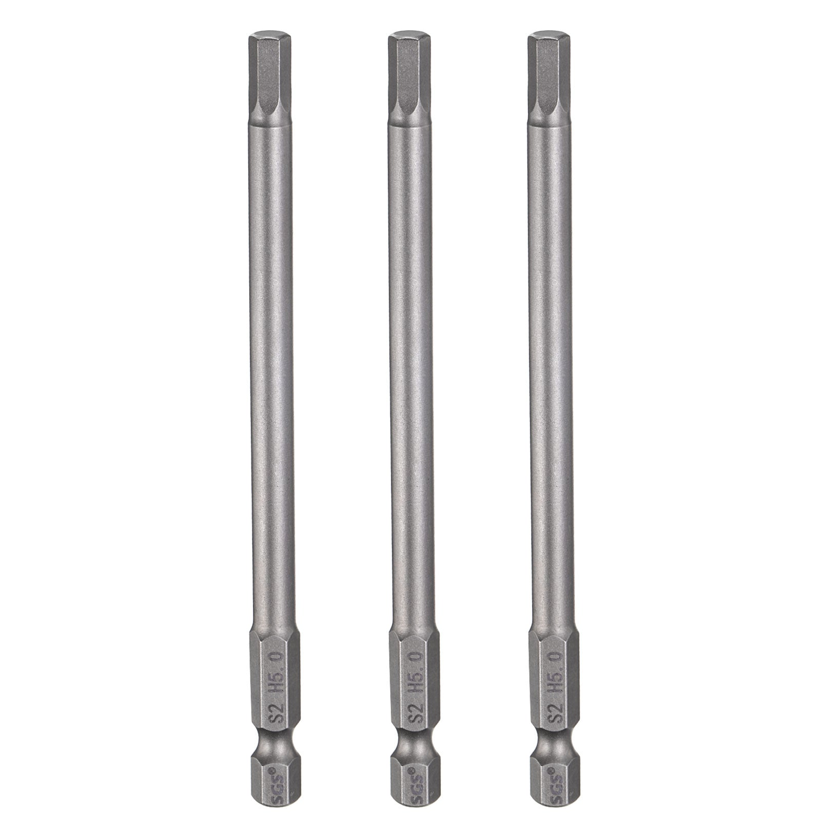 3pcs H5.0 Hex Head Drill Bit Wrench 5mm Flat Tip 1/4" Shank 110mm Long ...