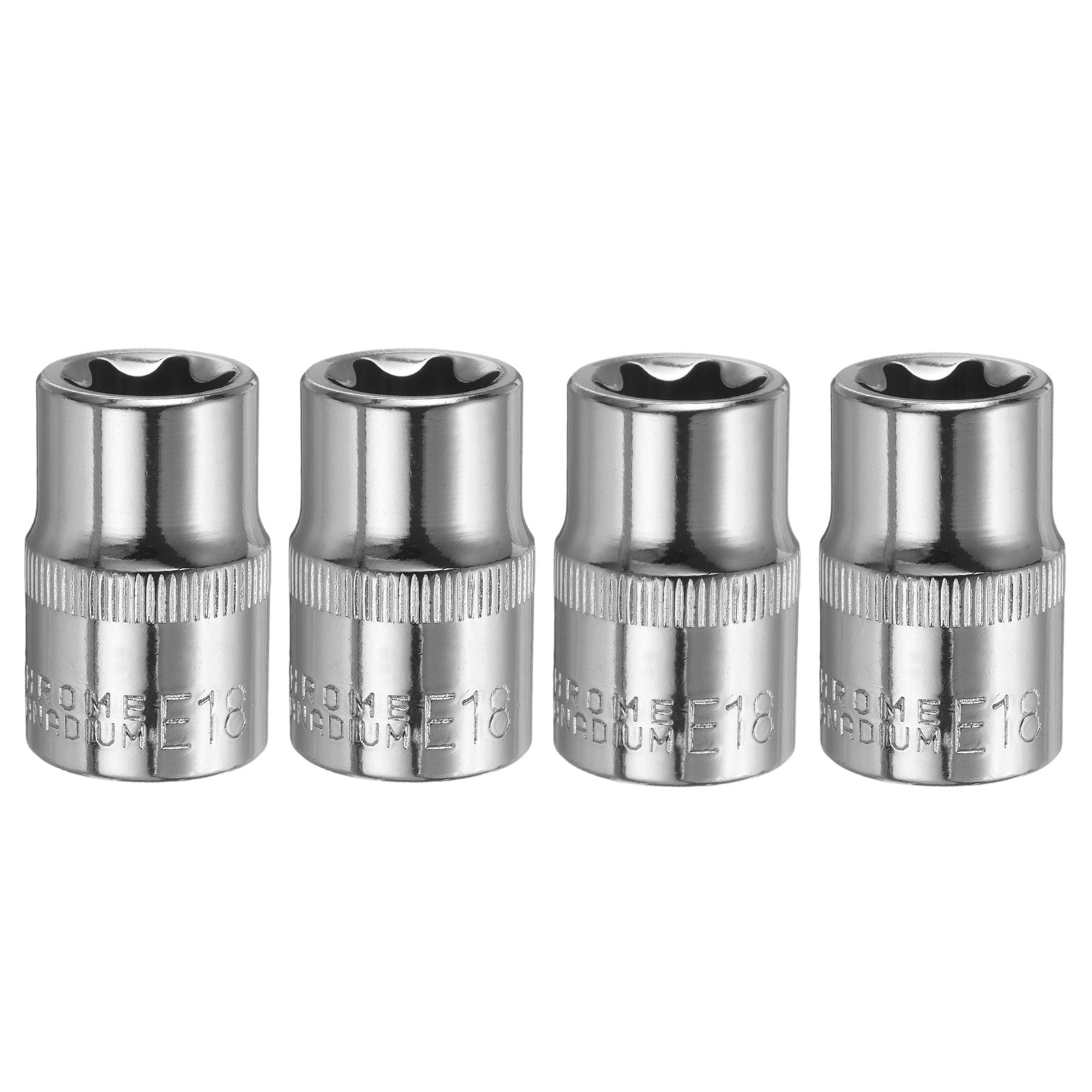4pcs E-Torx Socket 1/2" Drive E18 External Torx Deep Socket 1.5" Star ...