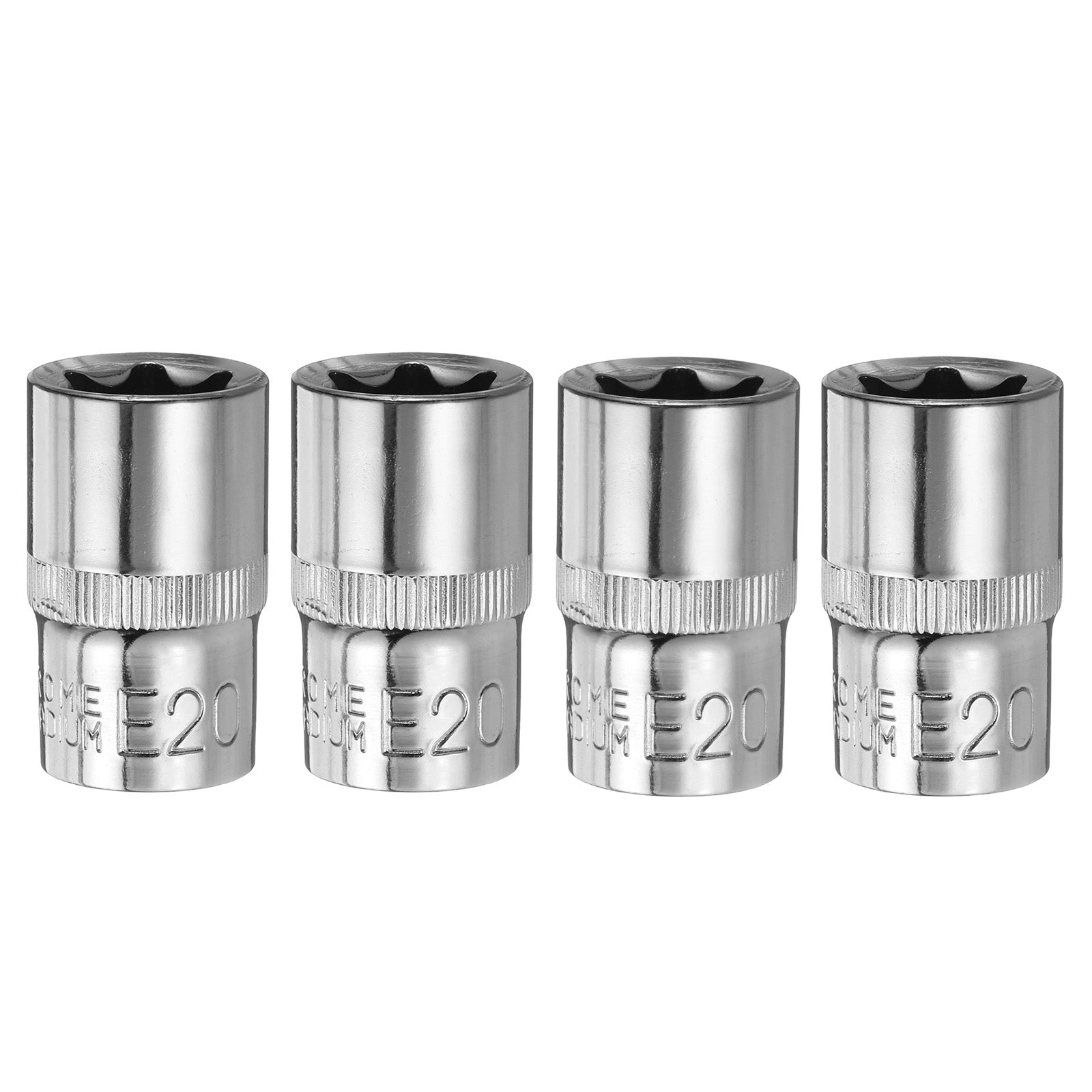 4pcs E-Torx Socket 1/2" Drive E20 External Torx Deep Socket 1.5" Star ...