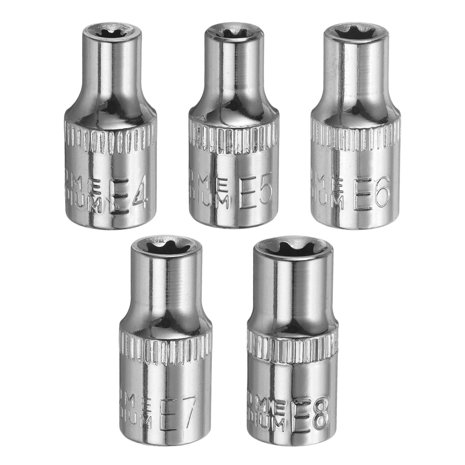 5pcs E-Torx Socket 1/4" Drive E4-E8 External Torx Deep Socket 1" Star ...