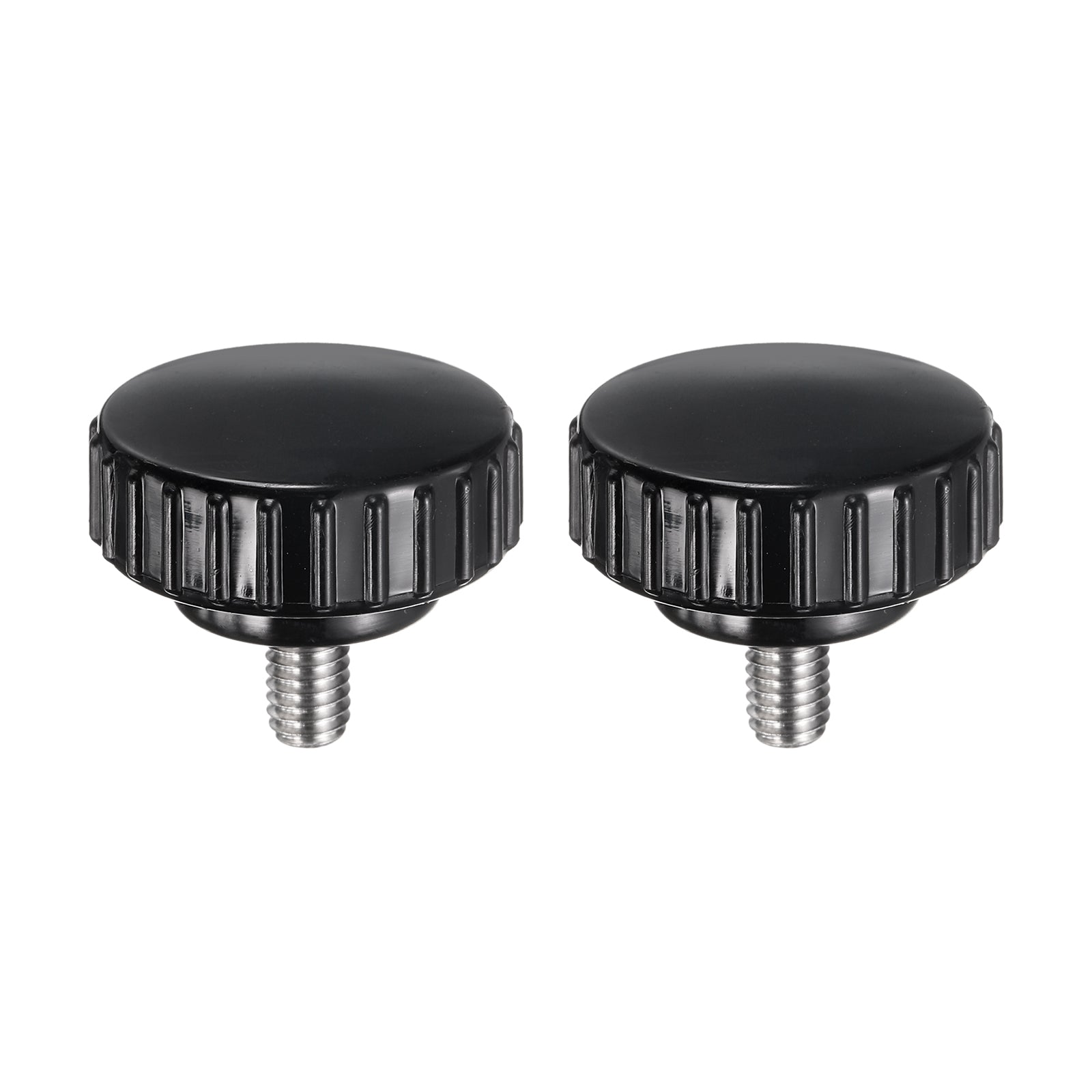 Uxcell 2pcs Knurled Clamping Knobs M6 x 10mm 304 Stainless Steel Thread ...