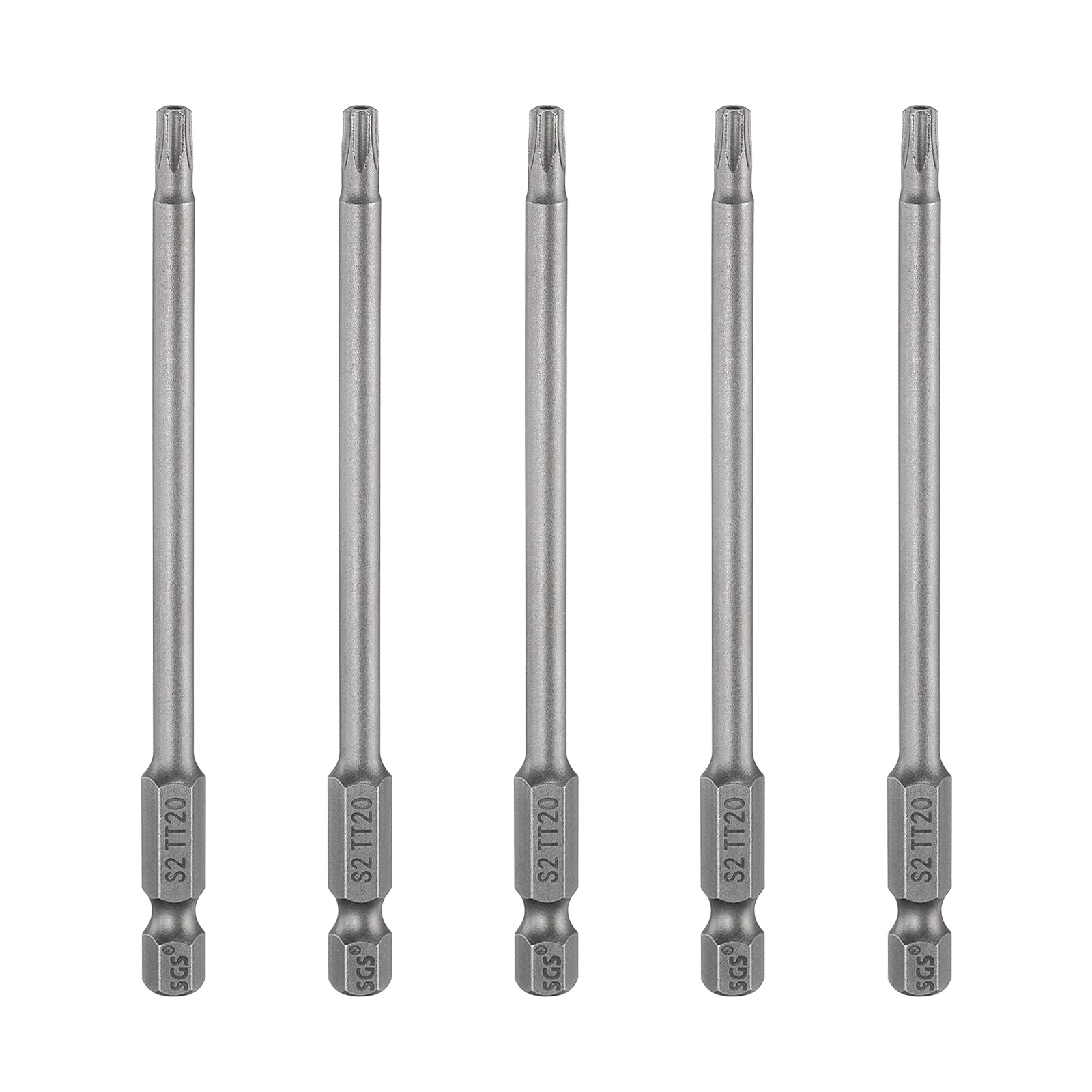 5pcs TT20 Torx Head Screwdriver Bit 4" Long 1/4" Hex Shank Magnetic ...