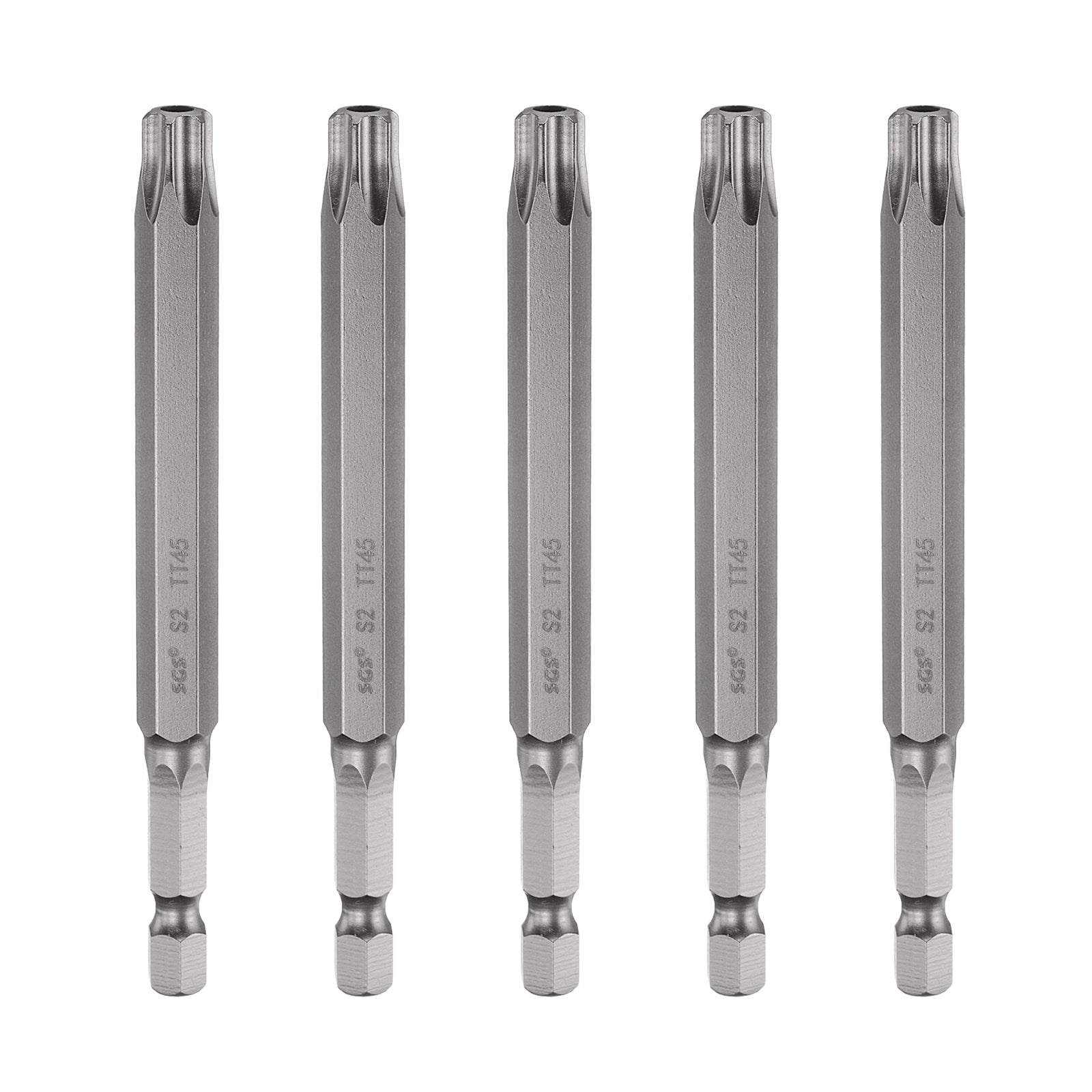 5pcs TT45 Torx Head Screwdriver Bit 4" Long 1/4" Hex Shank Magnetic ...