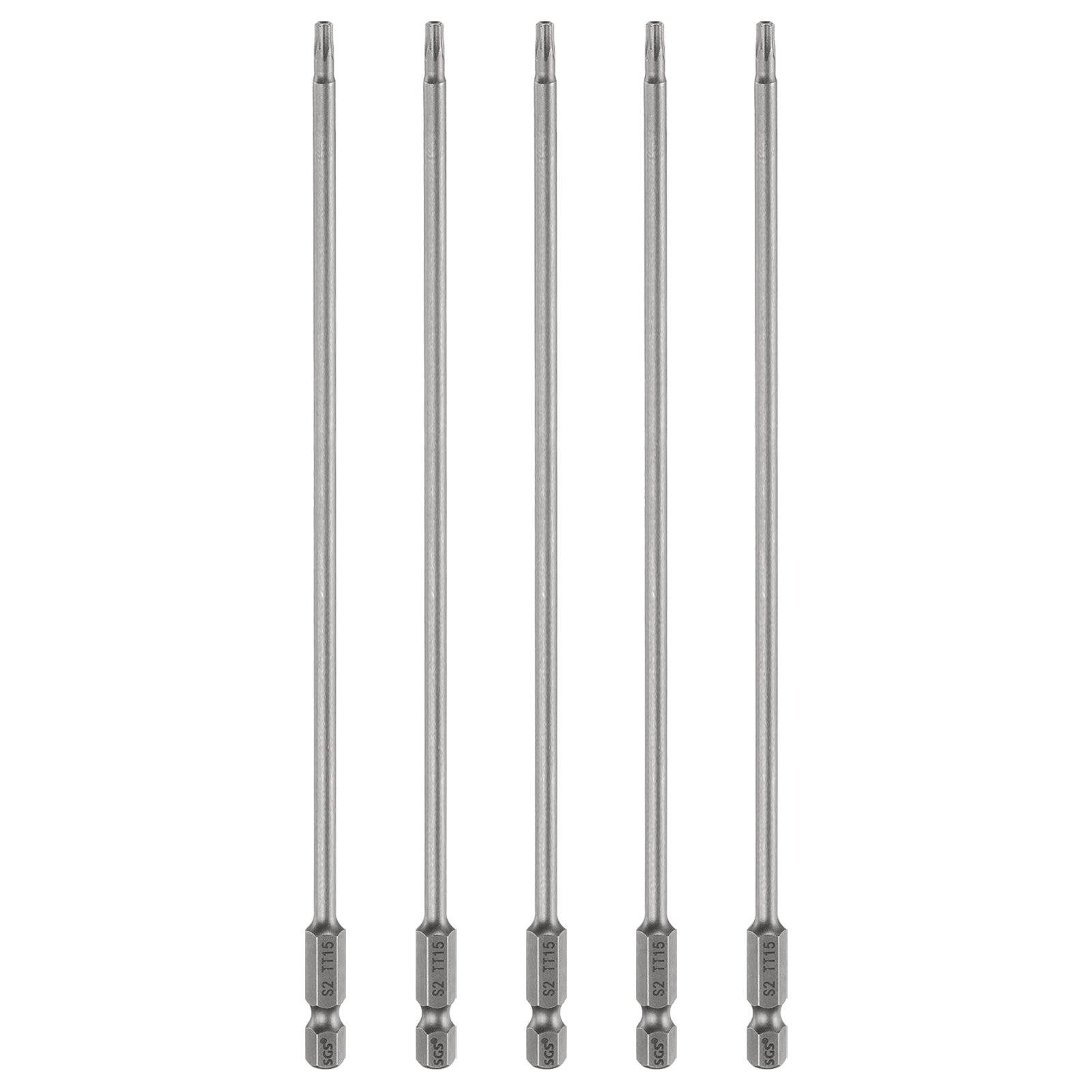 5pcs TT15 Torx Head Screwdriver Bit 8" Long 1/4" Hex Shank Magnetic ...