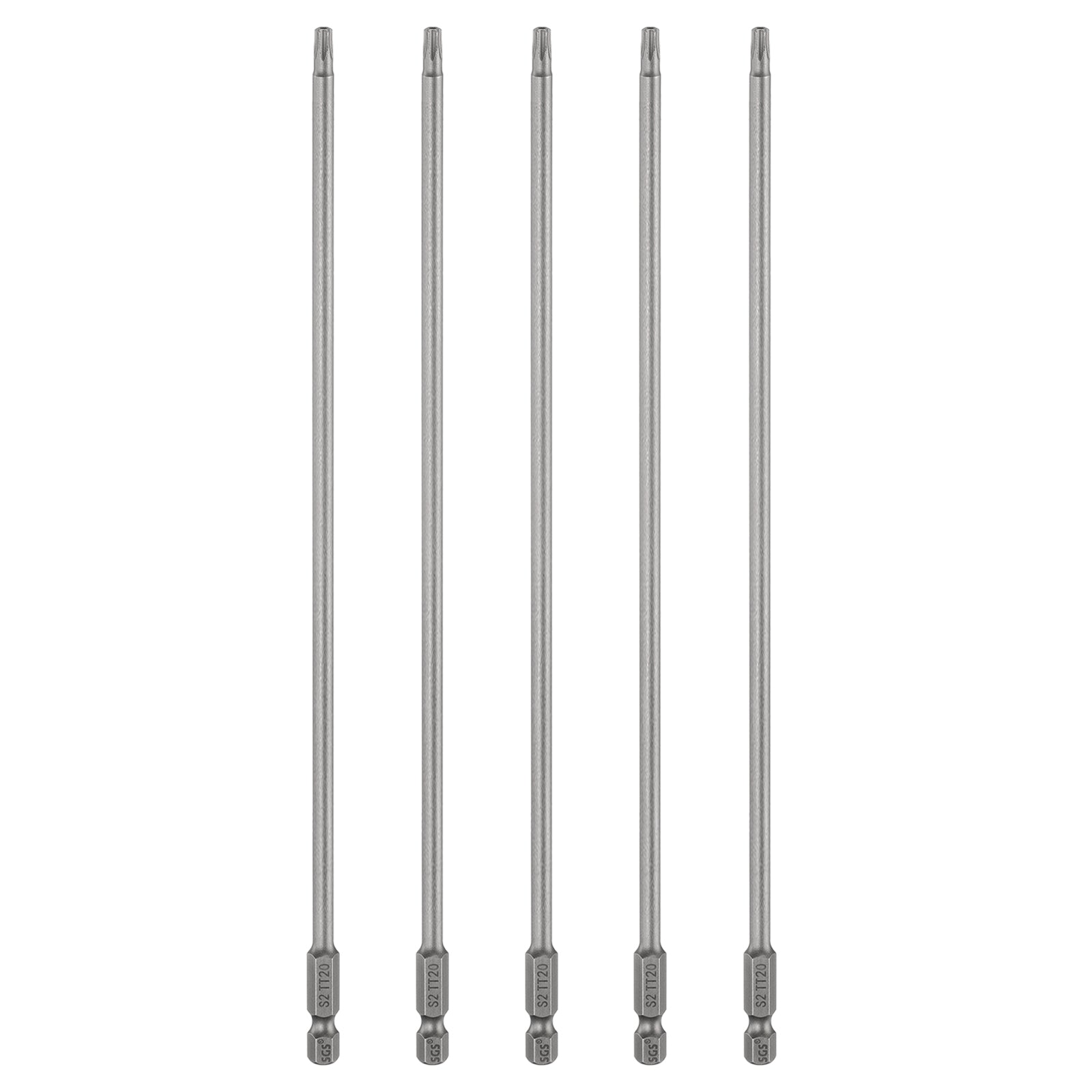 5pcs TT20 Torx Head Screwdriver Bit 10" Long 1/4" Shank Magnetic Screw ...