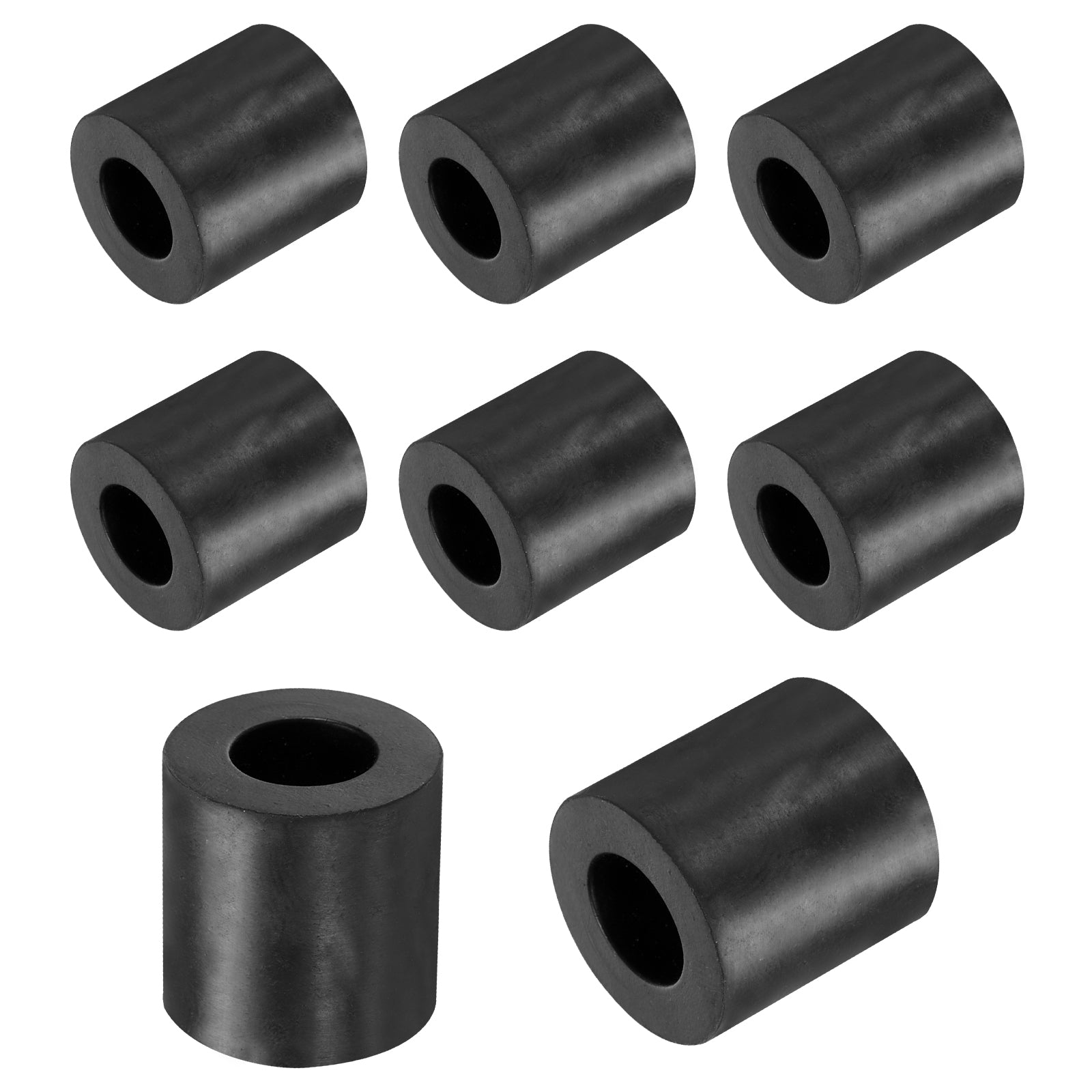 Uxcell 8pcs Rubber Spacers 20mm OD x 10mm ID x 20mm Height Round Anti ...