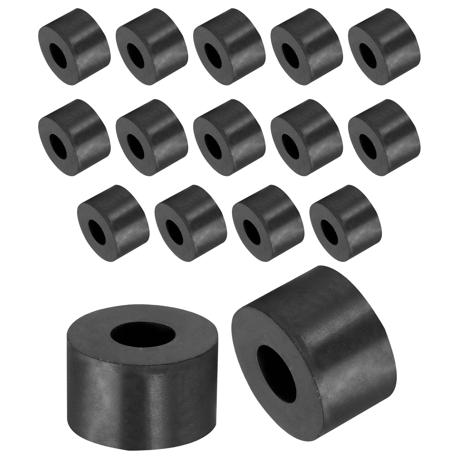 Uxcell 16pcs Rubber Spacers 25mm OD x 10mm ID x 15mm Height Round Anti ...